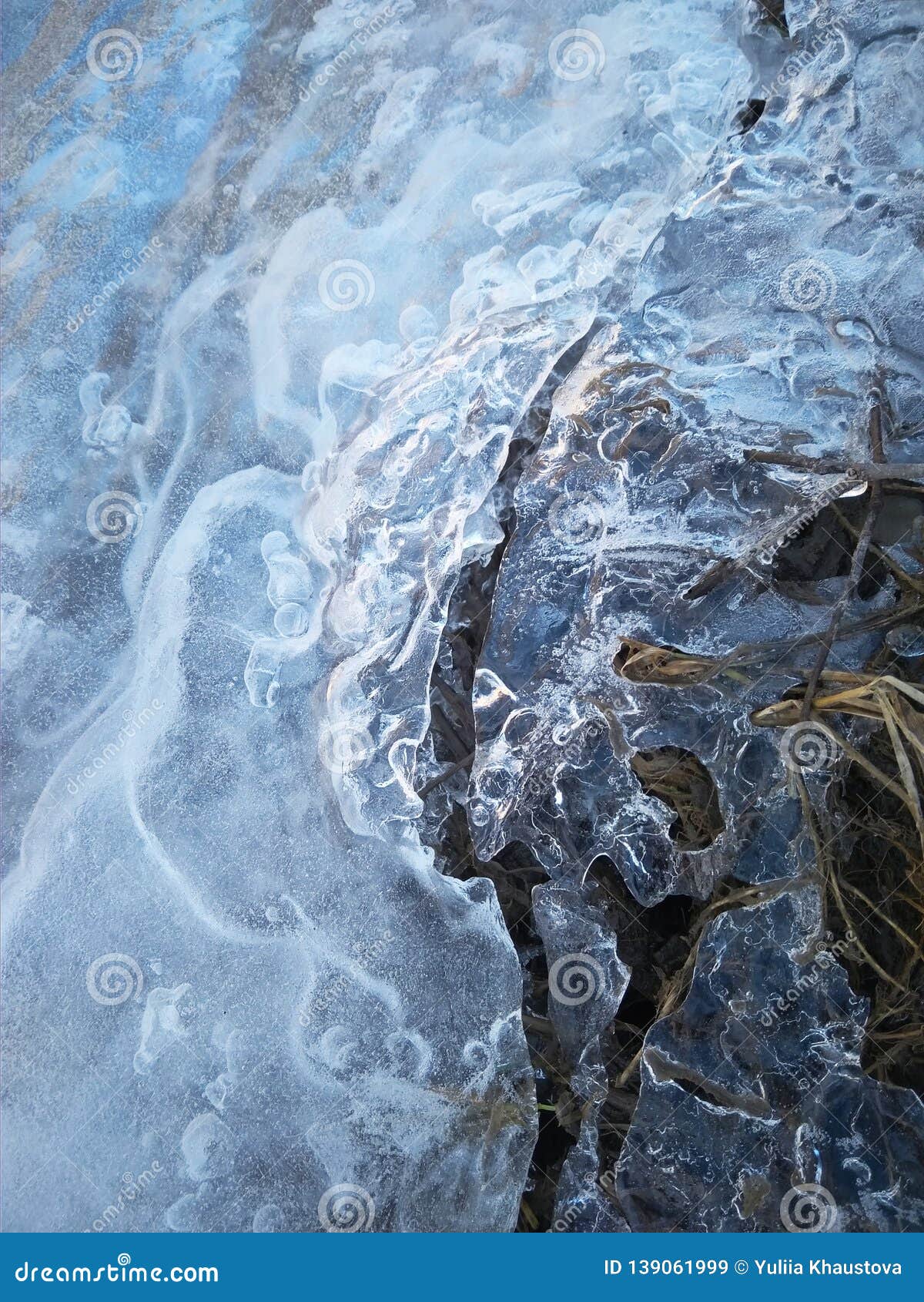 Ice on the River with Beautiful Patterns Stock Image - Image of freeze ...