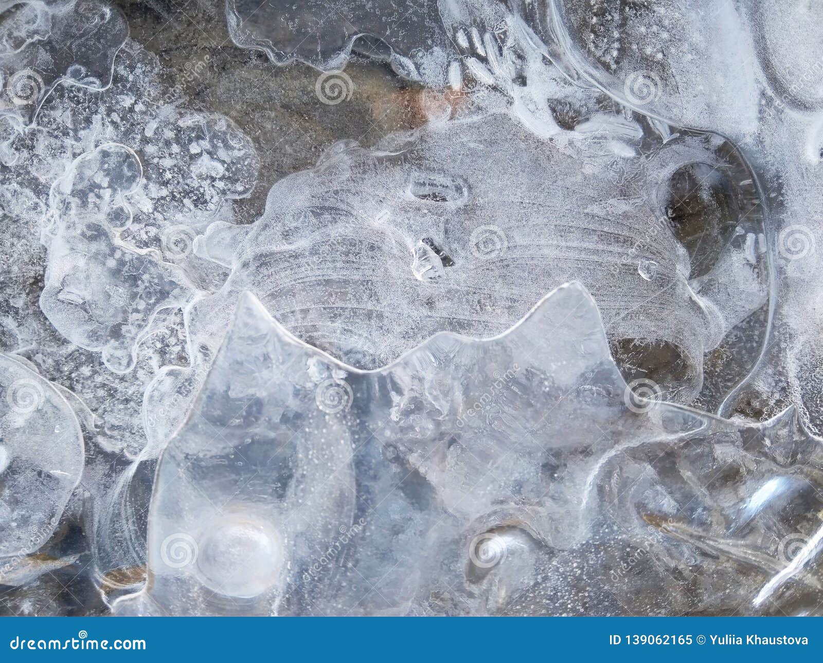 Ice on the River with Beautiful Patterns Stock Image - Image of ...