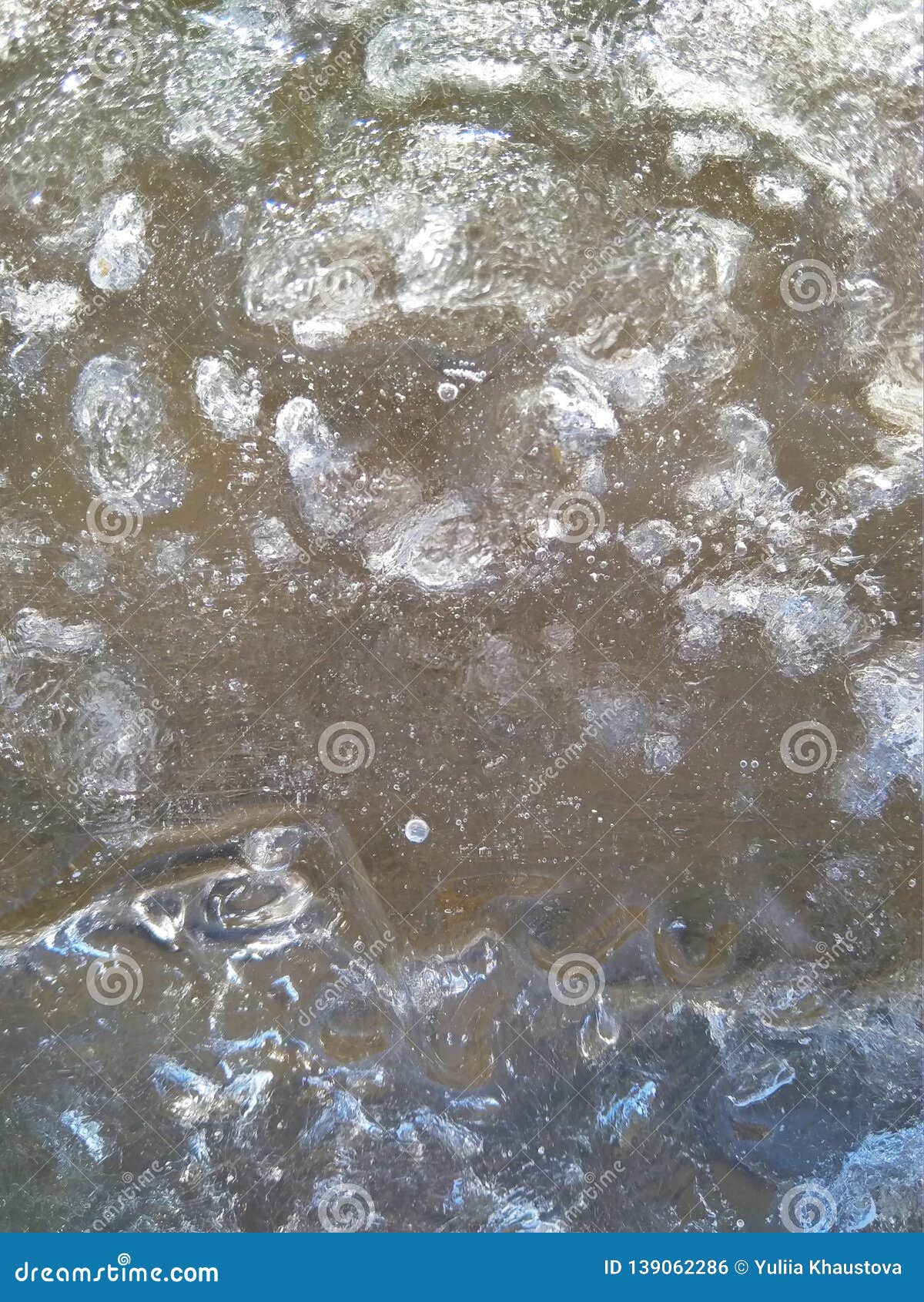 Ice on the River with Beautiful Patterns Stock Photo - Image of covered ...