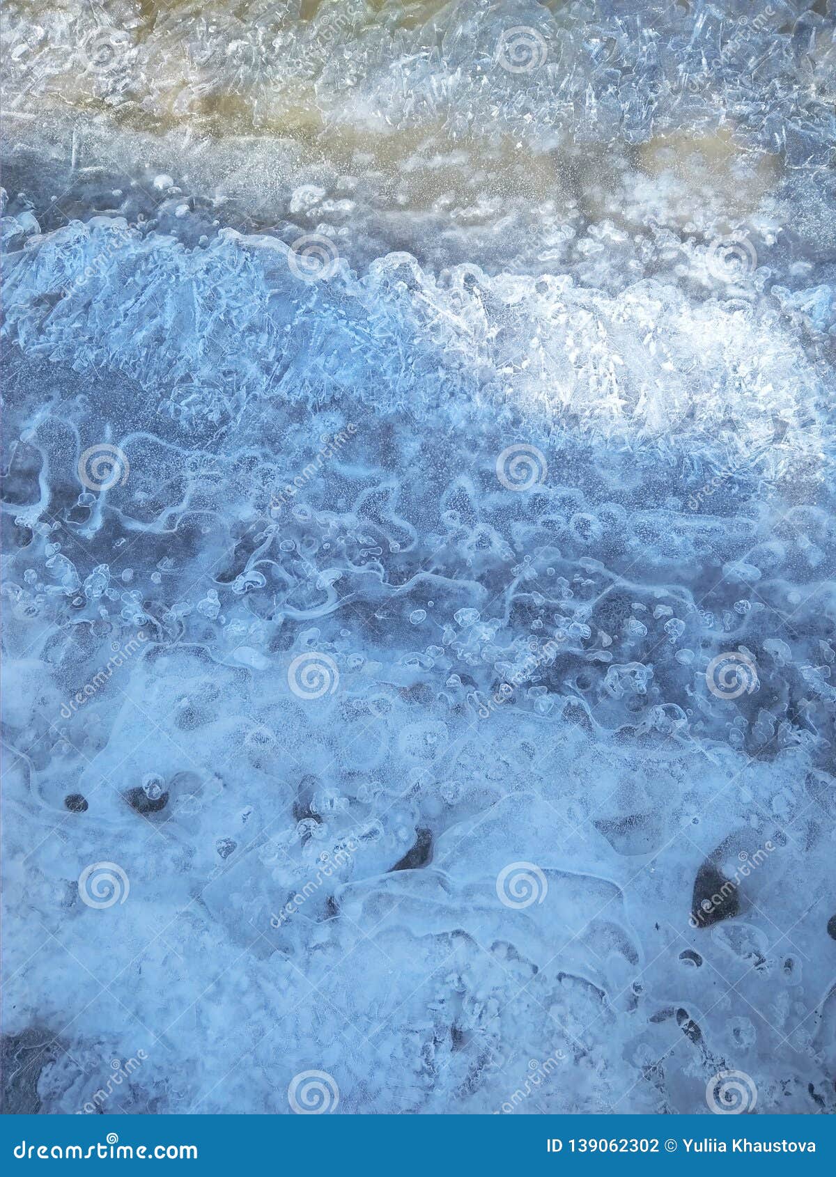 Ice on the River with Beautiful Patterns Stock Photo - Image of ...