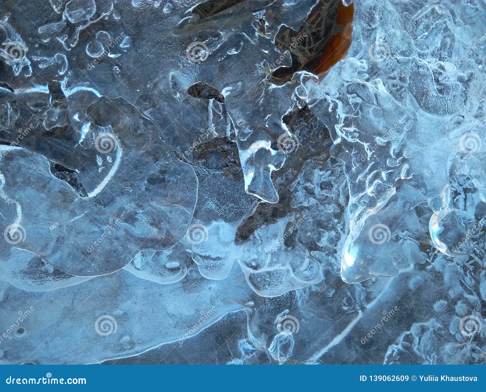 Ice on the River with Beautiful Patterns Stock Image - Image of ...