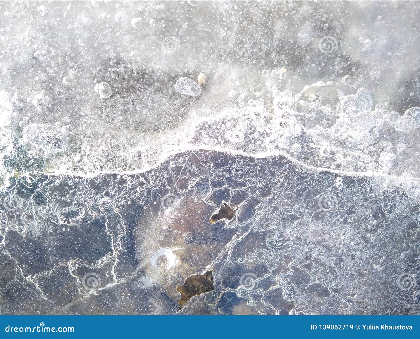 Ice on the River with Beautiful Patterns Stock Image - Image of ...