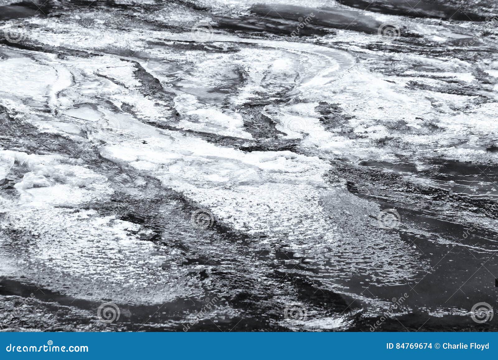 Ice on river surface stock photo. Image of scene, maryland - 84769674