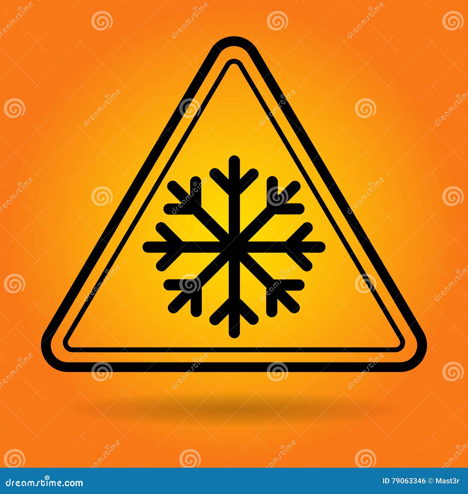 Ice Road Safety Sign Icon stock vector. Illustration of secure - 79063346