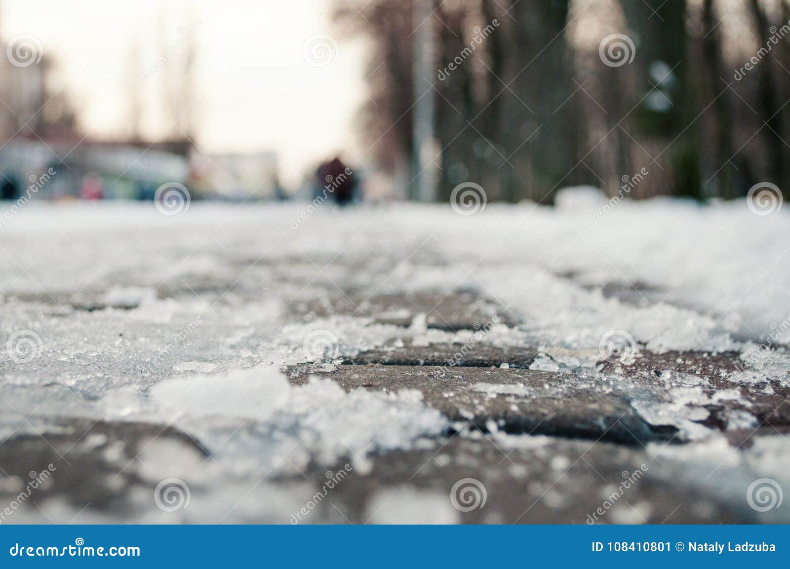 Ice on the Road Snow Winter Cold Stock Image - Image of snow, track ...
