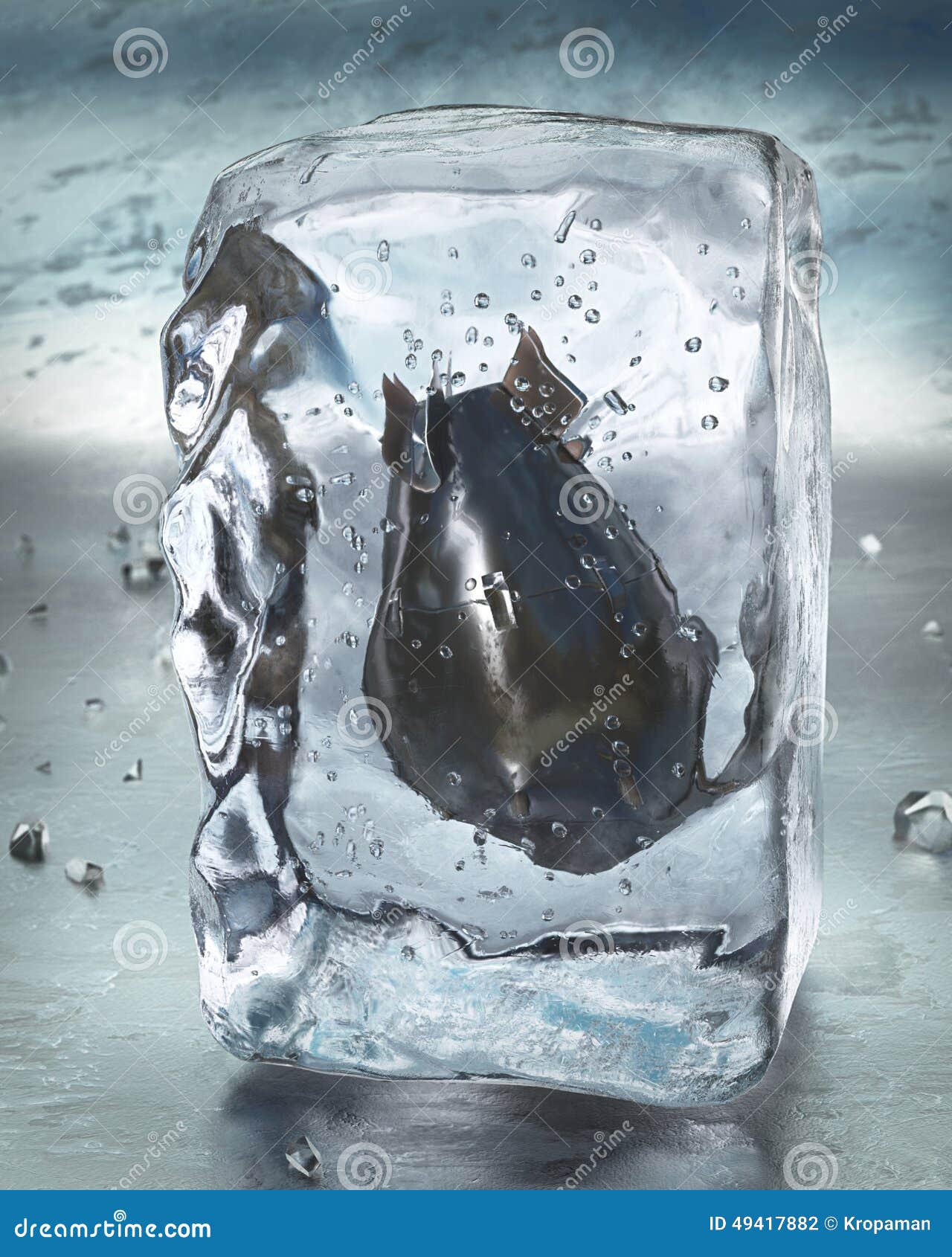 Ice rock and atomic bomb stock illustration. Illustration of incoming ...