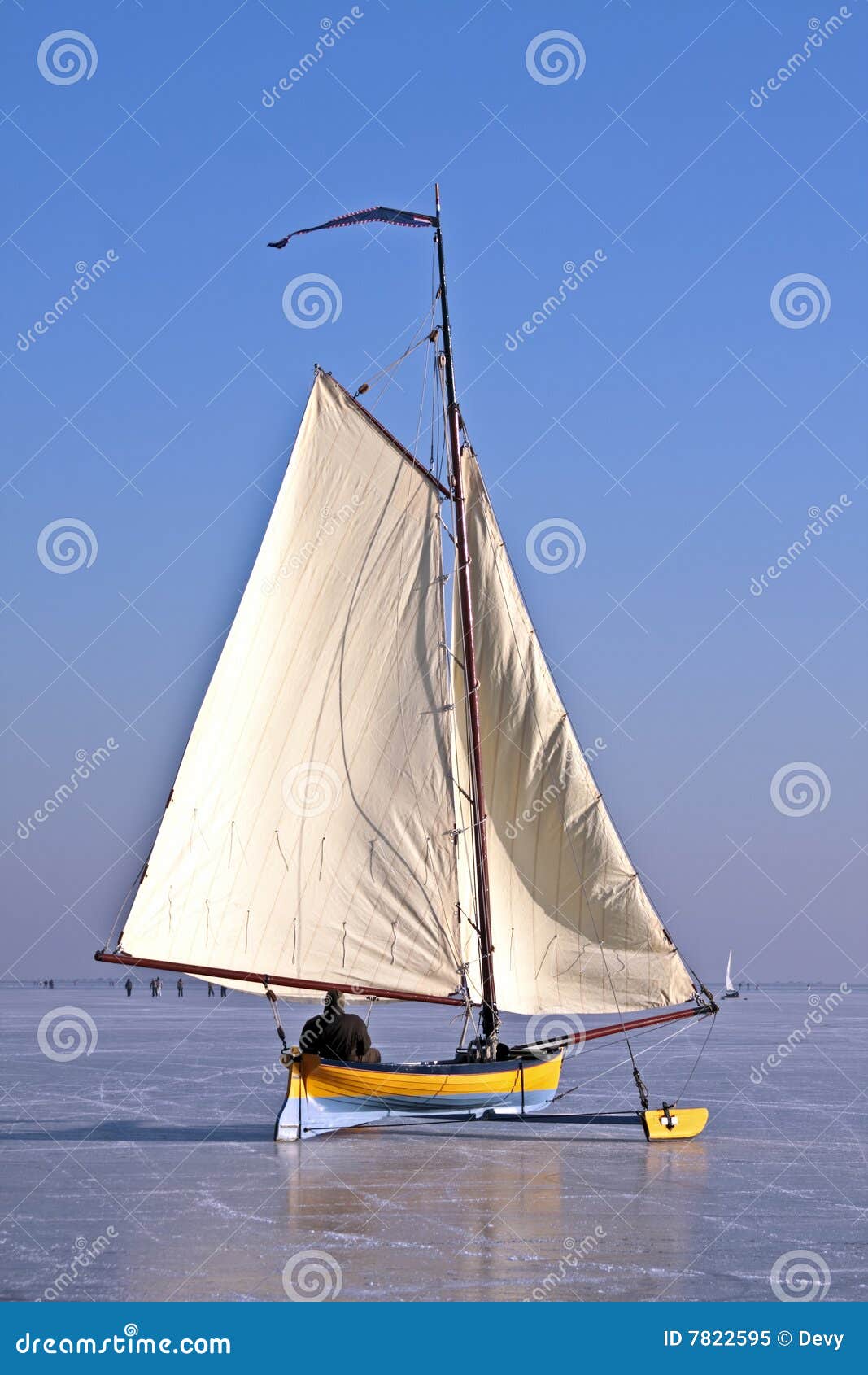 Ice Sailing on a Cold Winterday Stock Image - Image of boat, outdoor ...