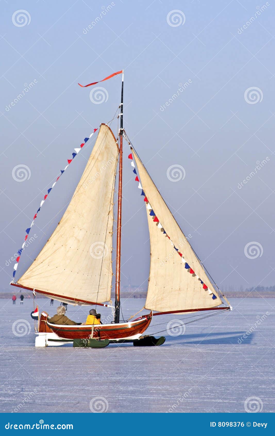 Ice Sailing on a Cold Winterday Stock Photo - Image of winter, cold ...