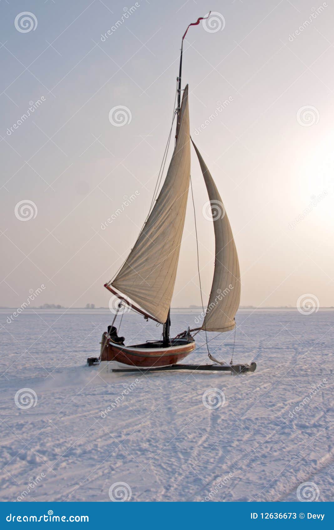 Ice Sailing in the Netherlands Stock Image - Image of winter ...