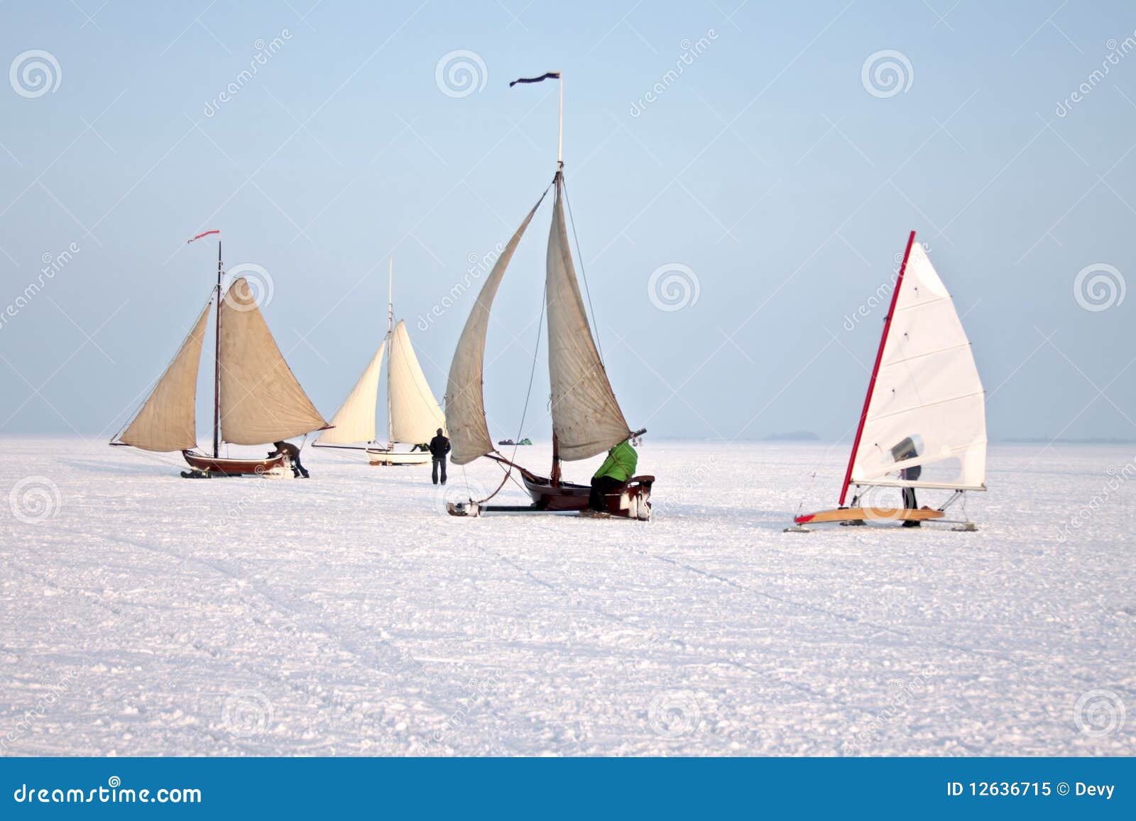 Ice Sailing in the Netherlands Stock Image - Image of netherlands ...
