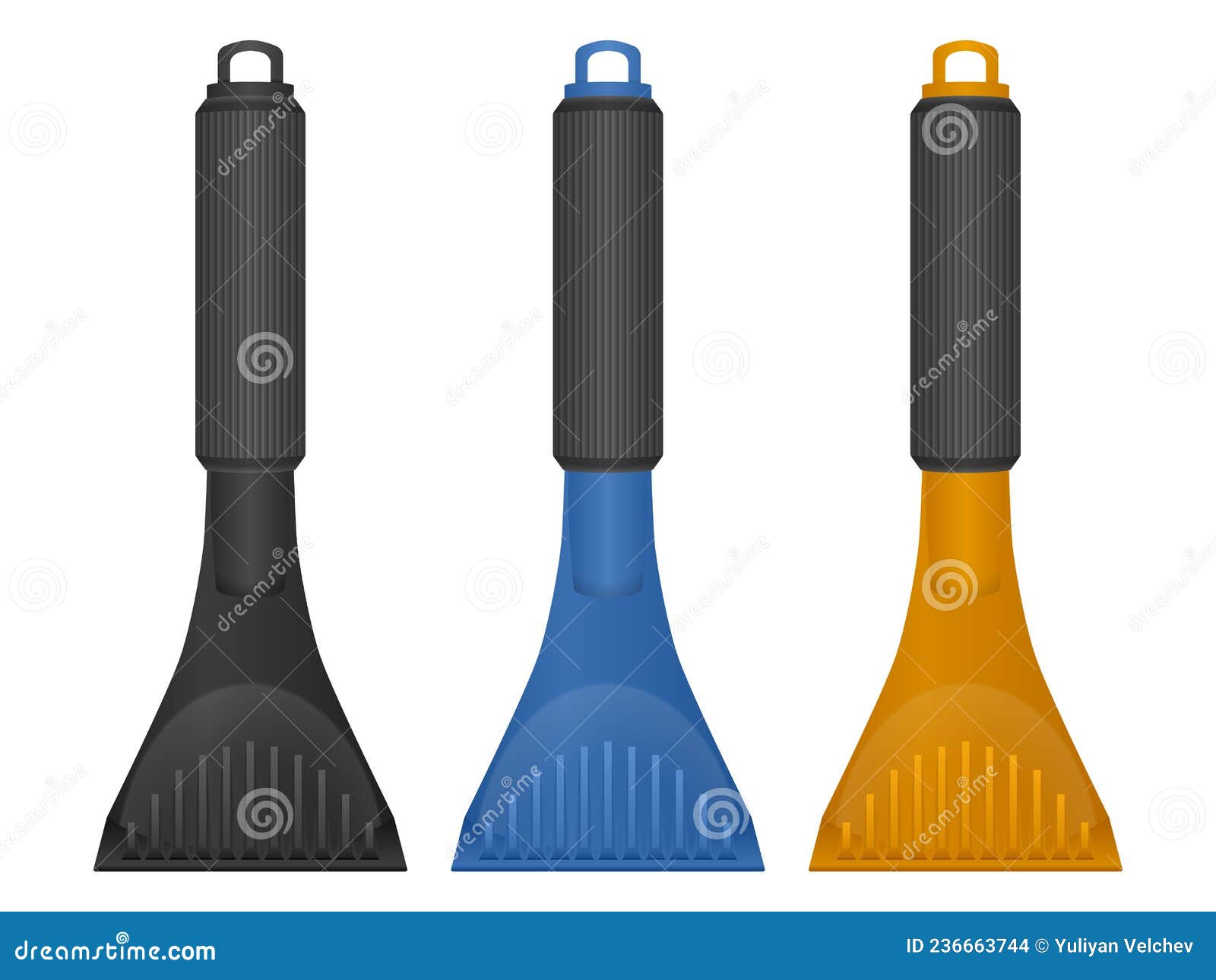 Ice scraper set stock vector. Illustration of winter - 236663744