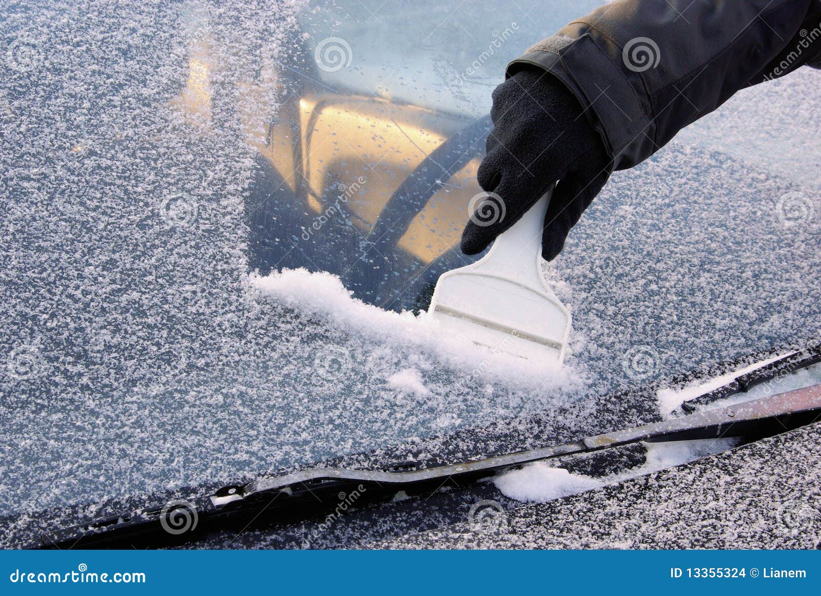 Ice scraping stock photo. Image of hand, blizzard, cleaning - 13355324