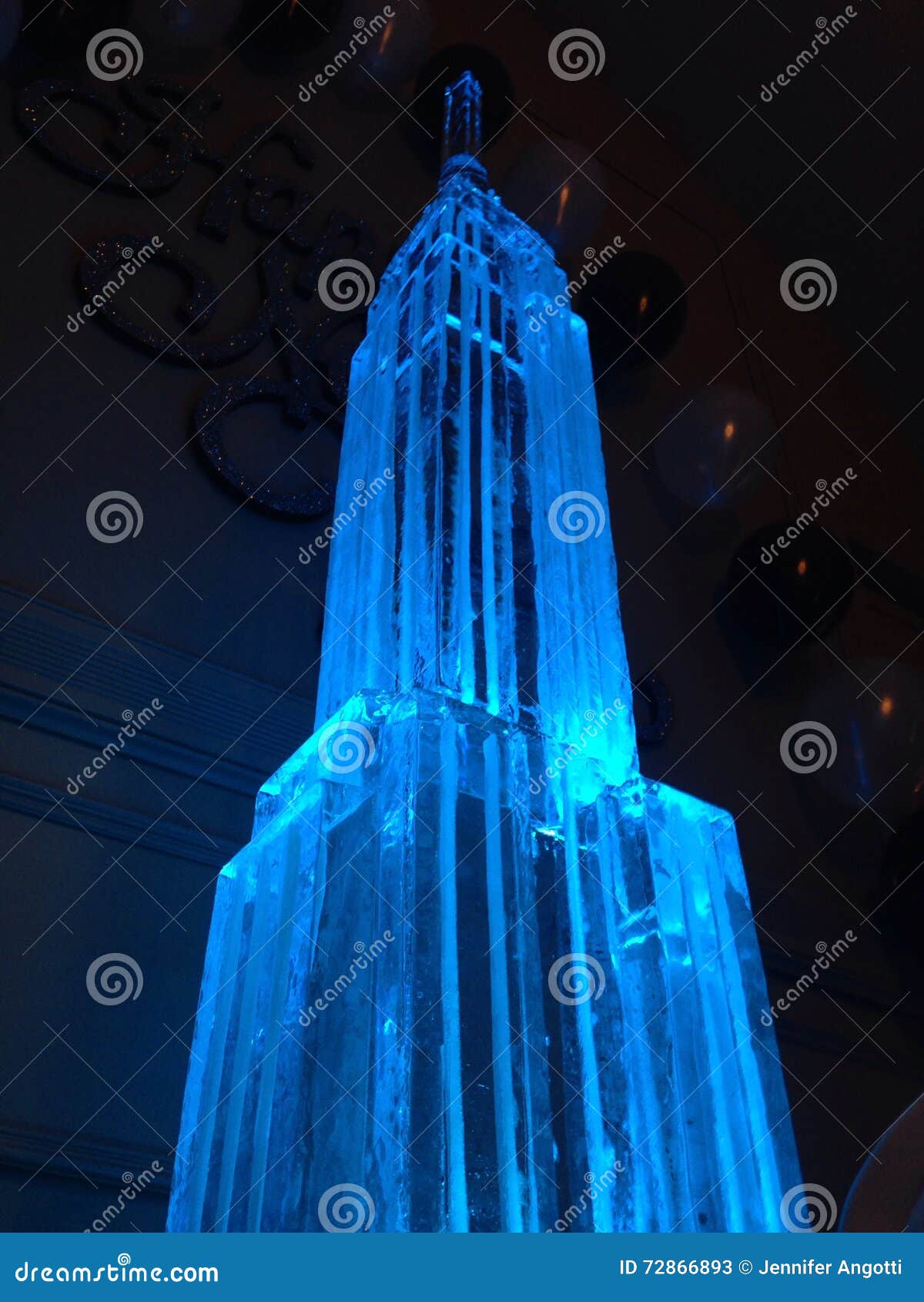 Ice Sculpture Blue Ice Beautiful Eiffel Tower Cold Stock Image - Image ...