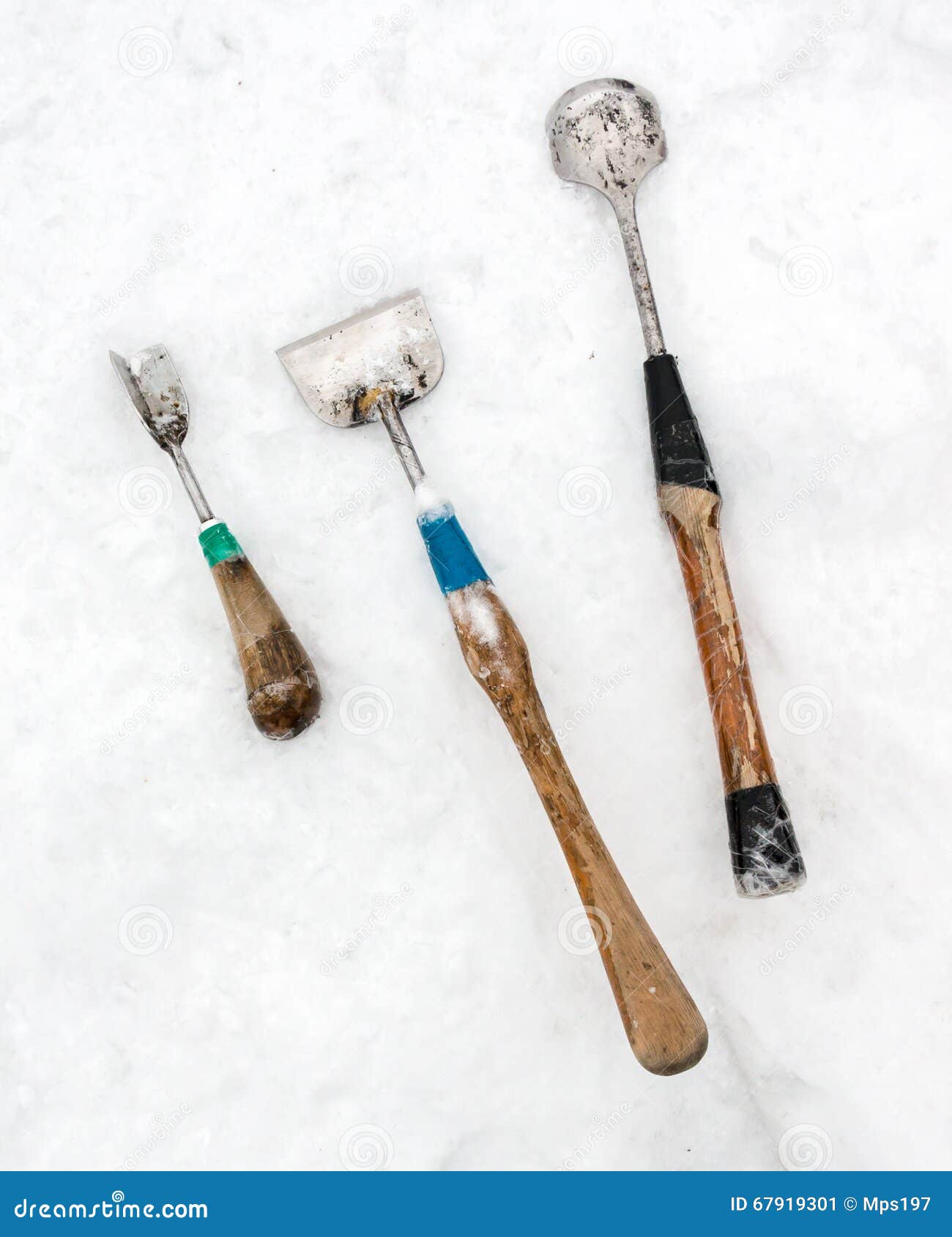 Ice Sculpture Chisels on Snow Stock Image - Image of sculpting ...