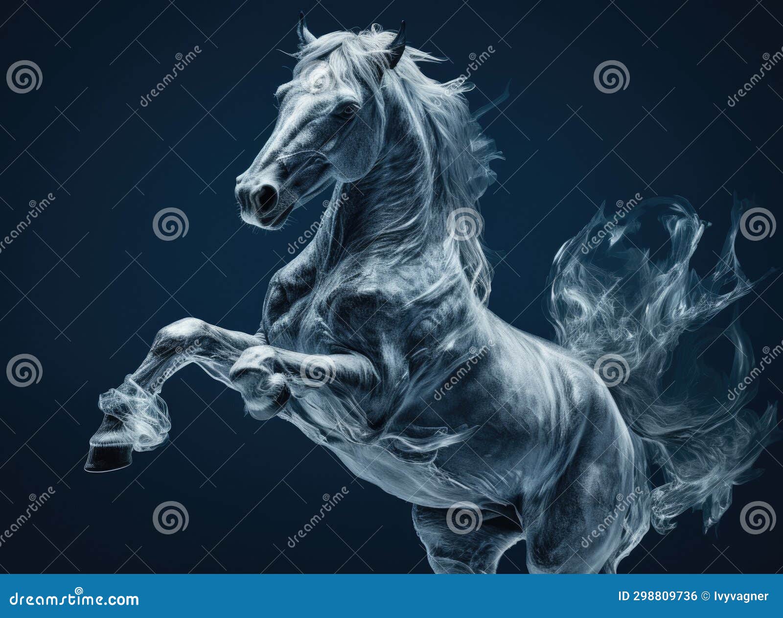 Ice Sculpture of Horse in Dynamic Pose. Beautiful Horse Ice Figure ...