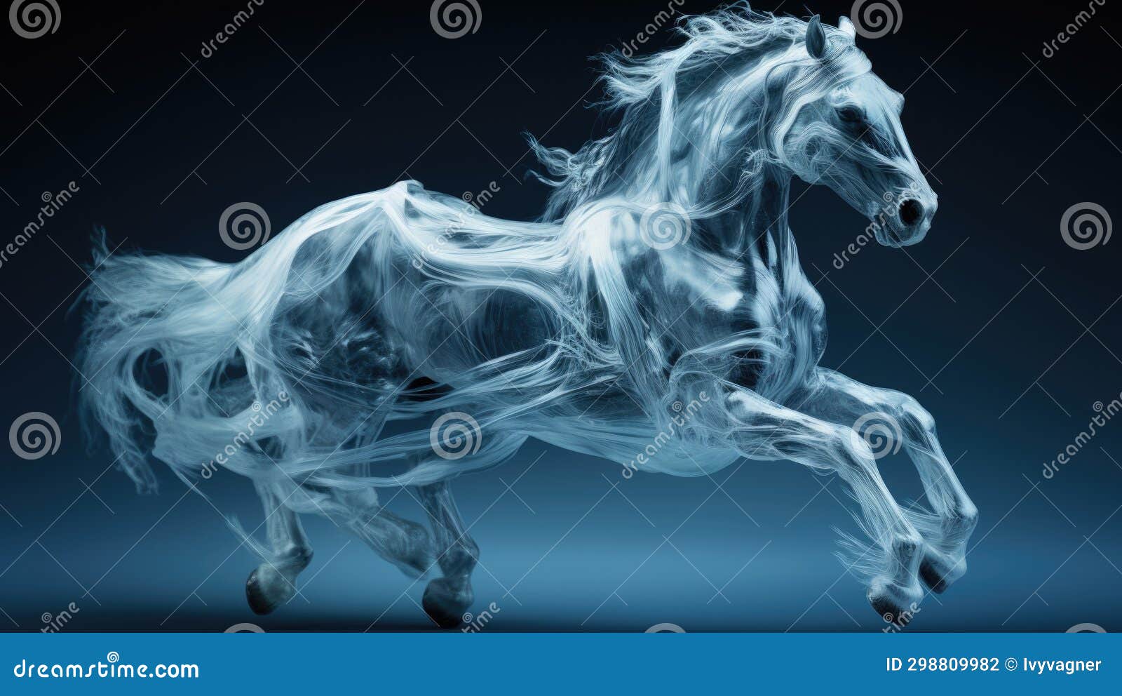 Ice Sculpture of Horse in Dynamic Pose. Beautiful Horse Ice Figure ...