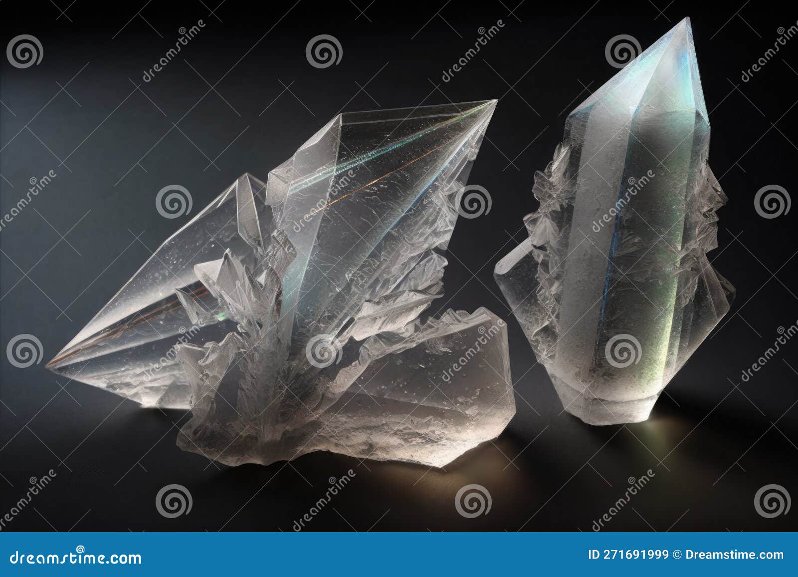 Ice Shard Shaped Natural Quartz Crystals Stock Illustration ...