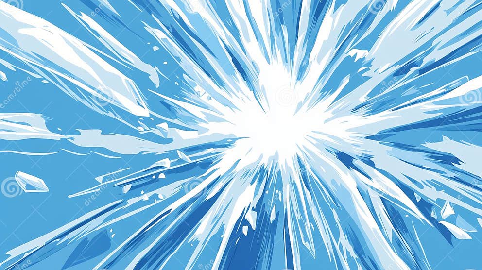 Ice Shards Exploding from Bright Center Creating Abstract Background ...