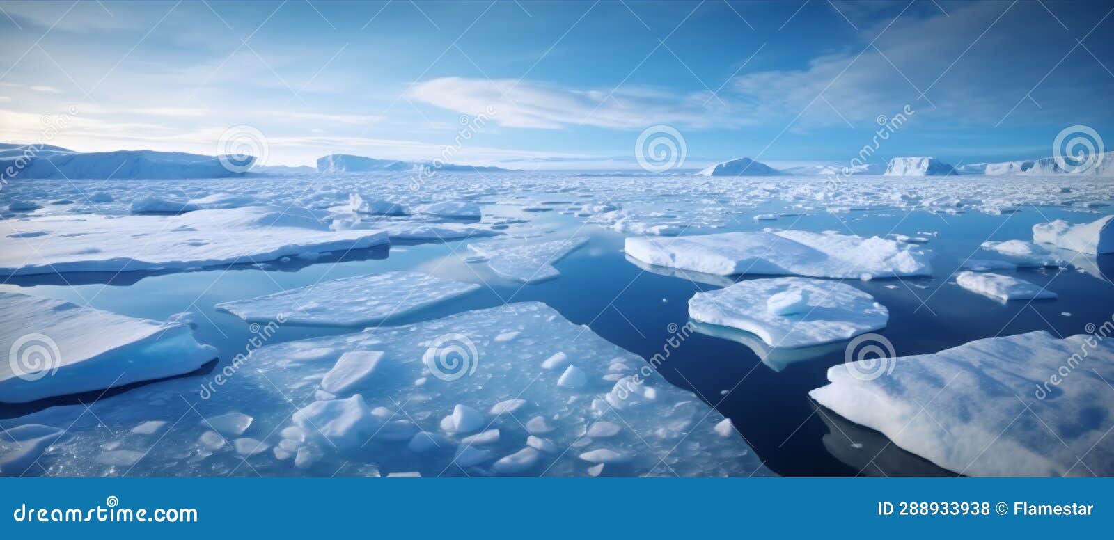 Ice Sheets Melting in the Arctic Ocean Waters Stock Illustration ...