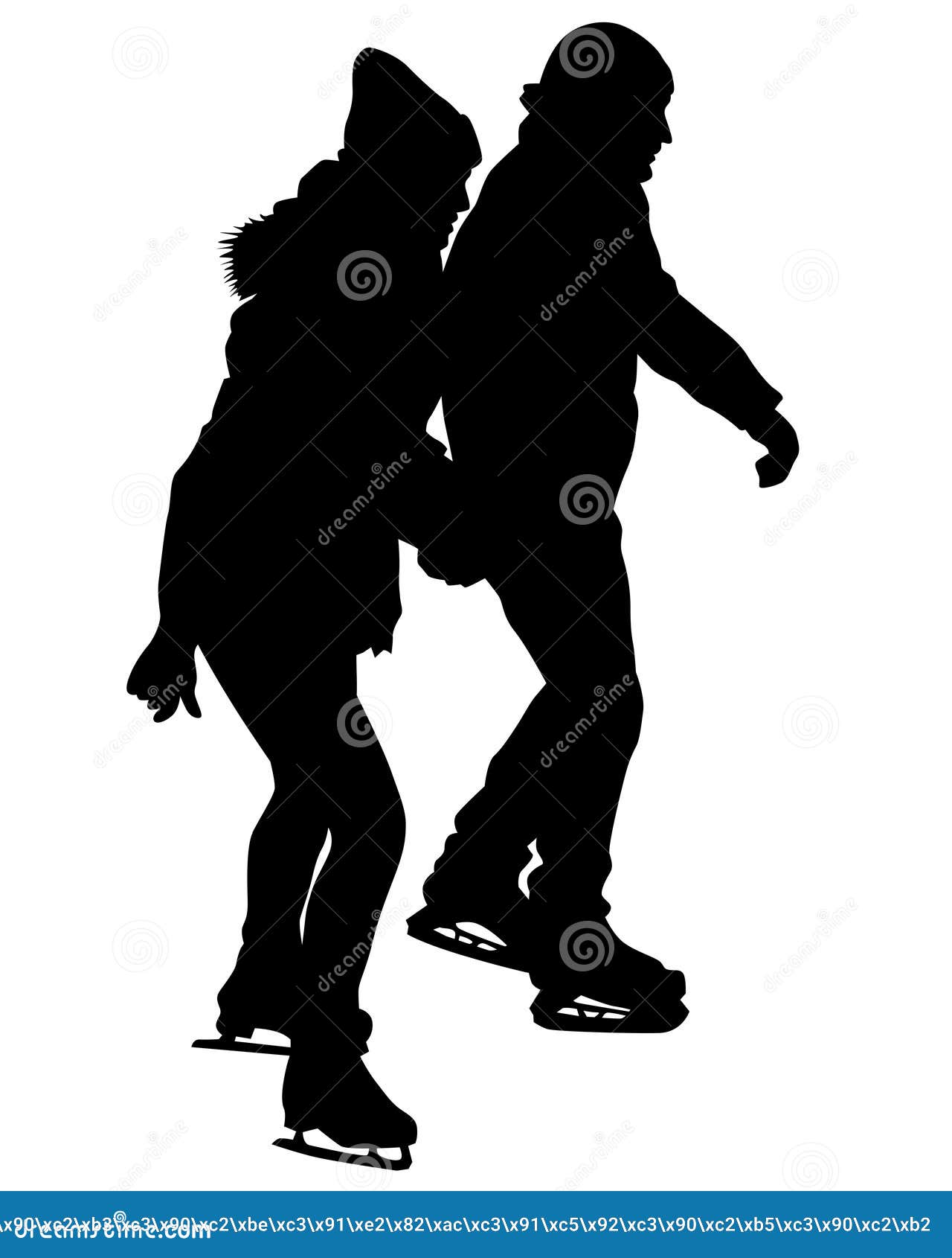 Ice skate couples stock vector. Illustration of vector - 168912709