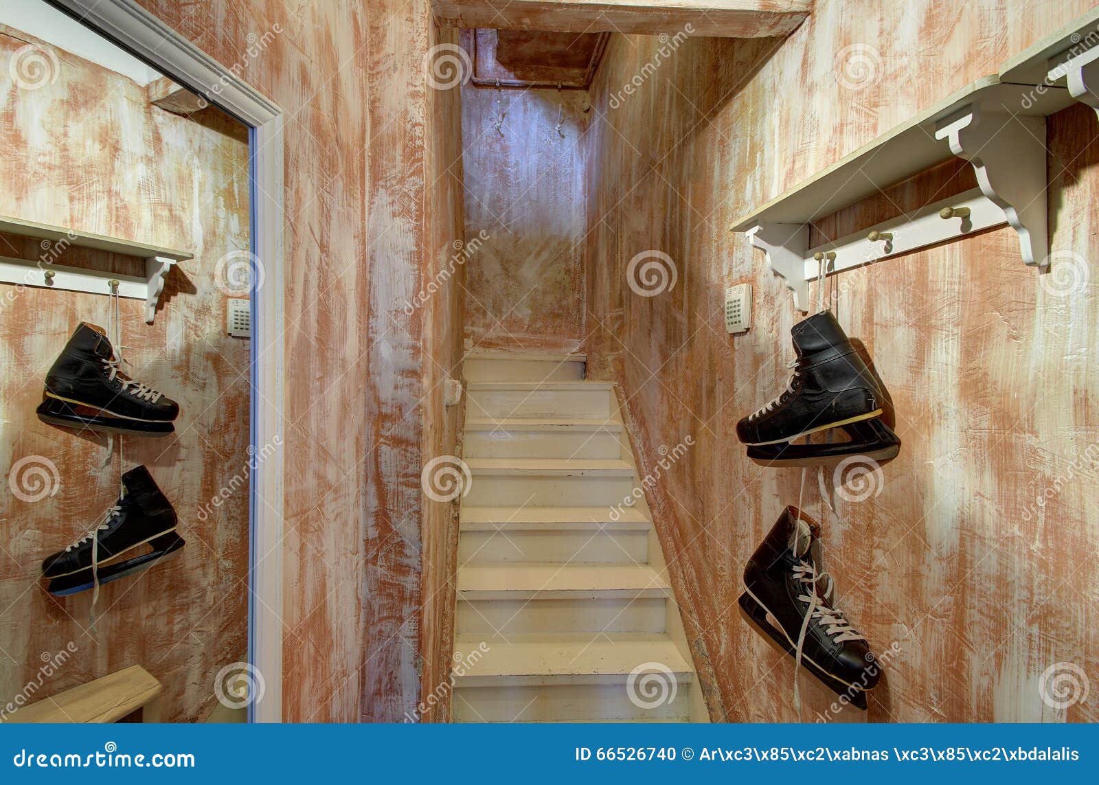 Ice Skates Hanging in the Hallway Stock Photo - Image of frozen ...