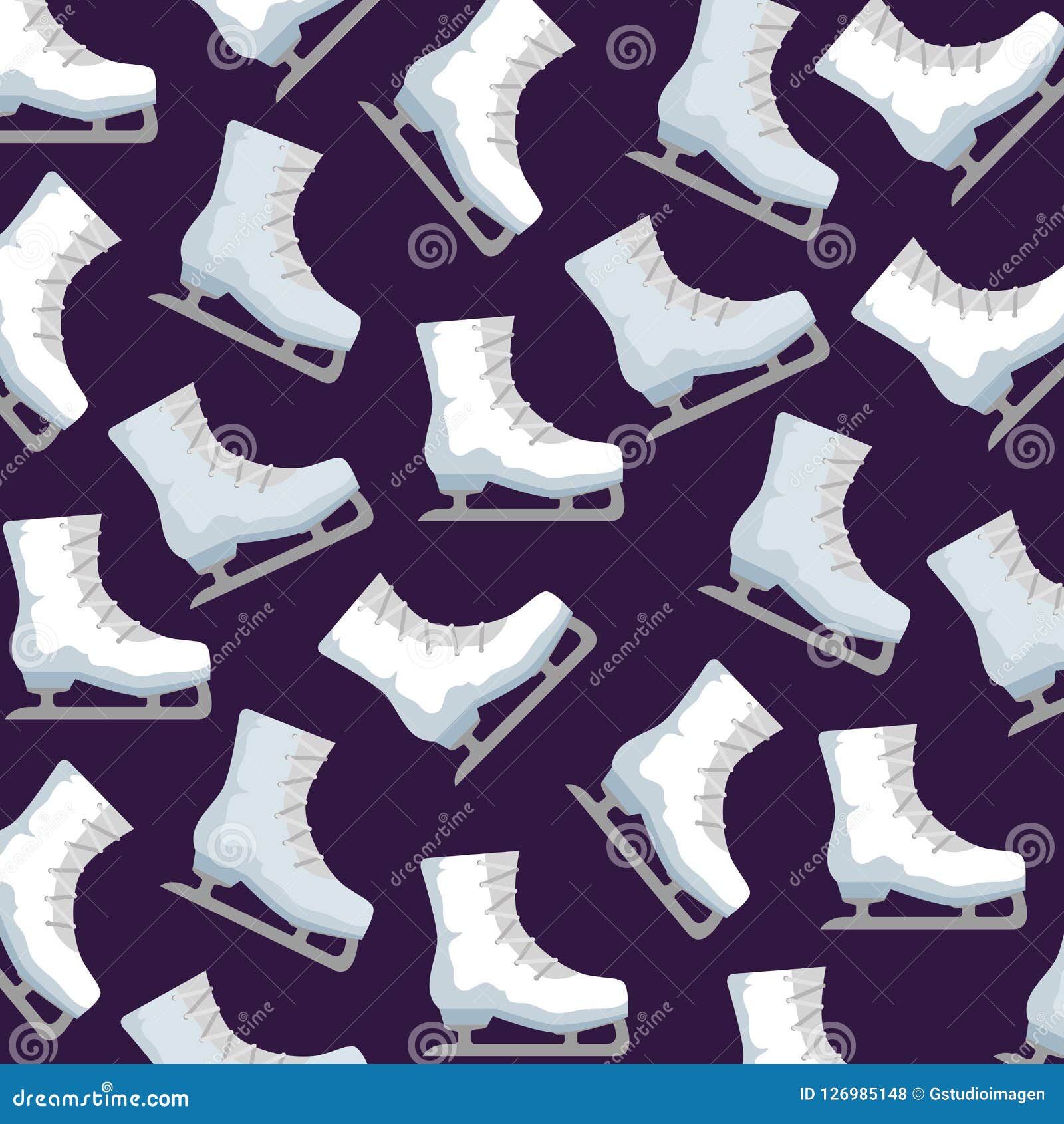 Ice skates sport pattern stock vector. Illustration of leisure - 126985148
