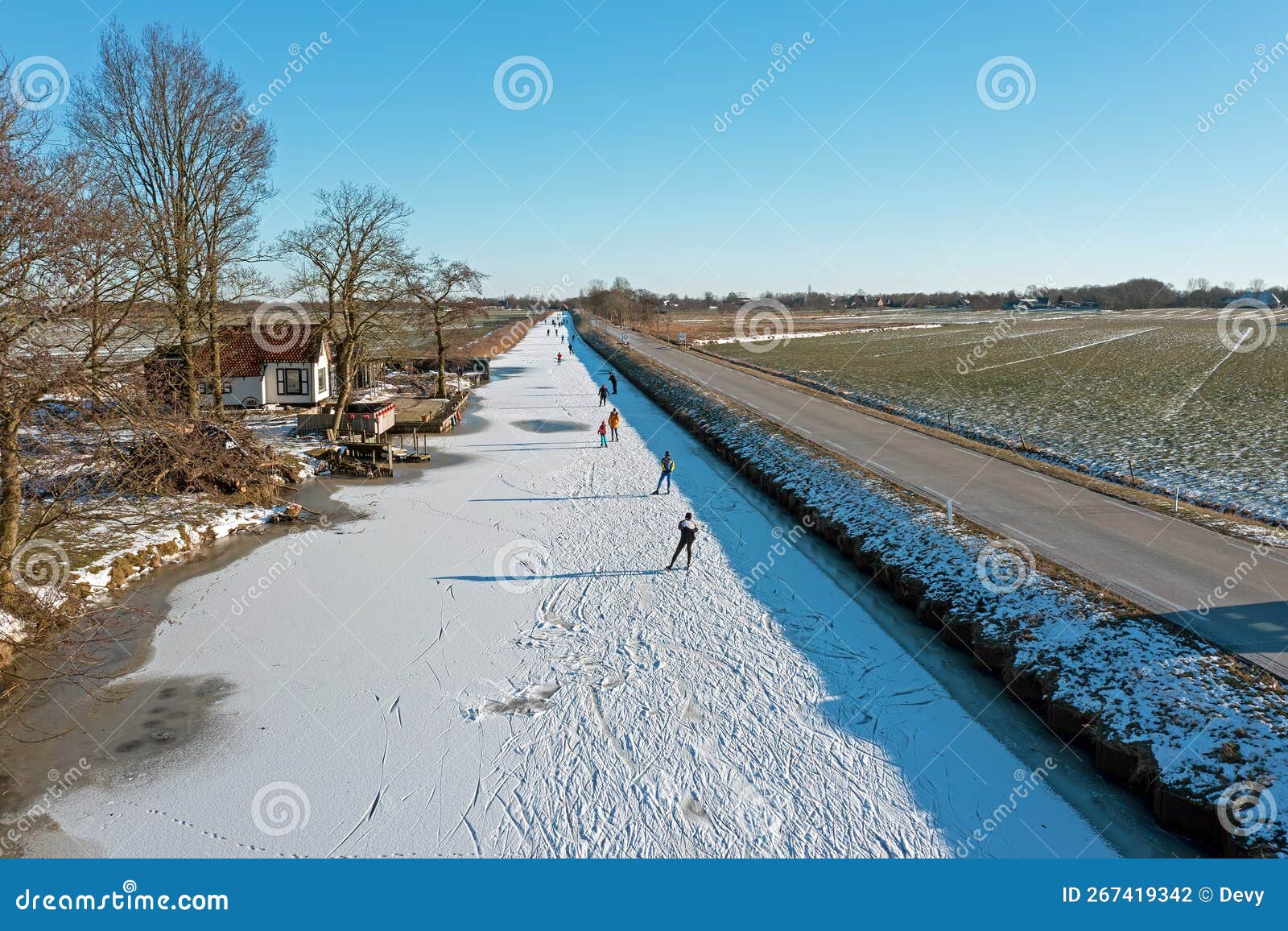 Ice Skating on the Canals in the Countryside from the Netherlands in ...