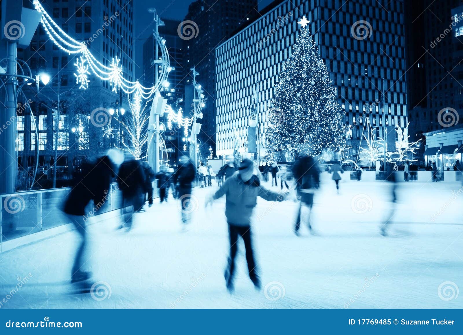 Ice Skating at Christmas stock image. Image of decorated - 17769485
