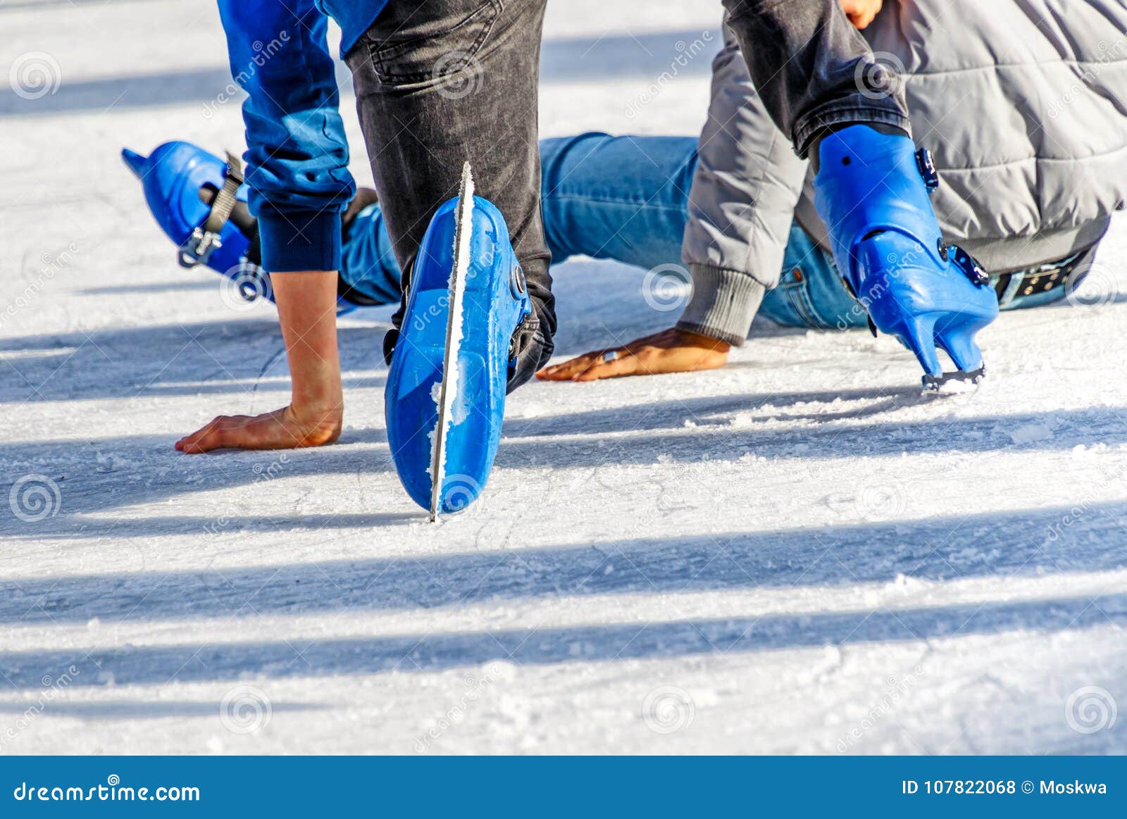 Learn To Skate on the Skating Rink Stock Photo - Image of sport ...