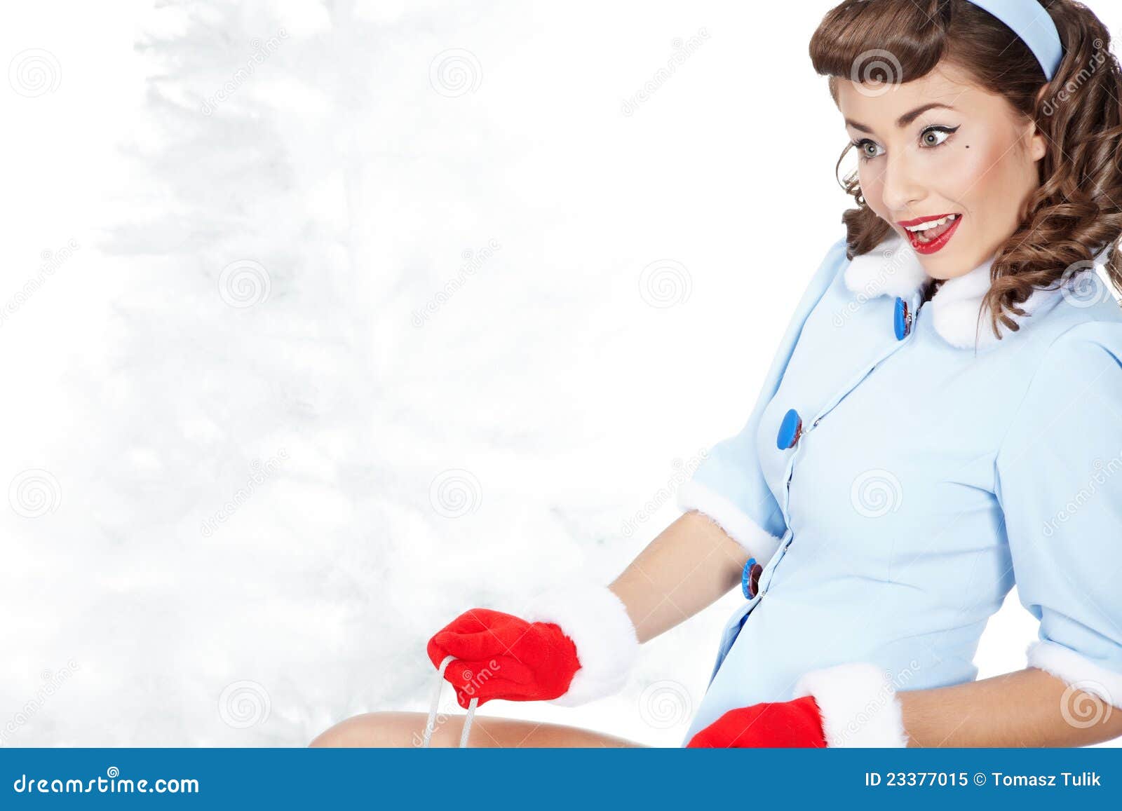 Ice Skating pin-up Woman stock image. Image of portrait - 23377015
