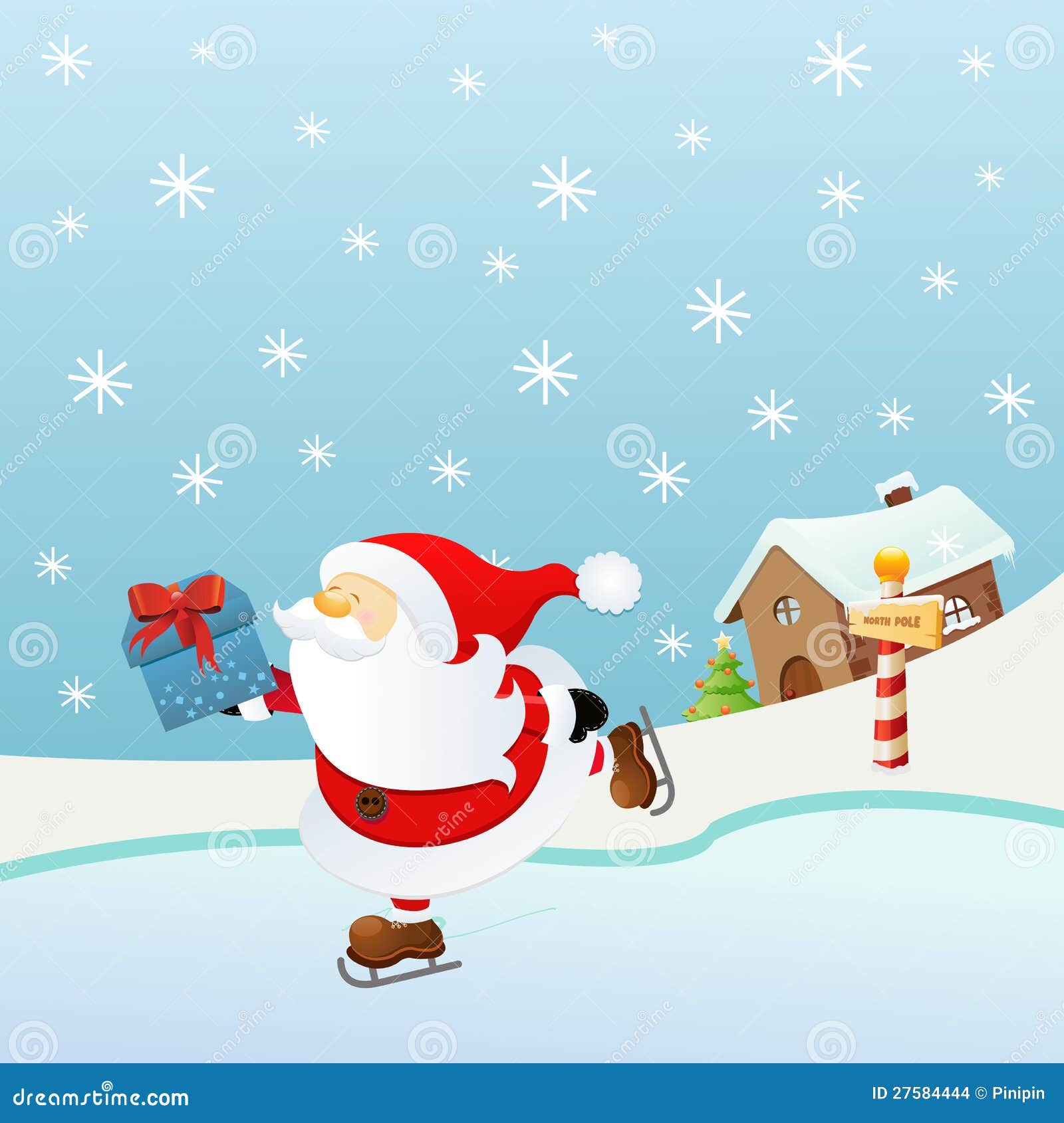 Ice Skating Santa Stock Illustrations – 1,115 Ice Skating Santa Stock ...