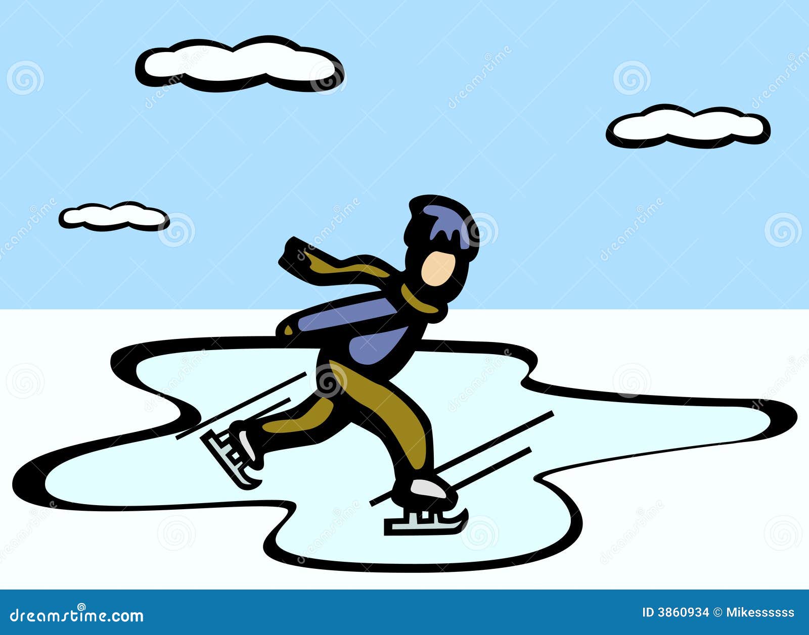 Ice Skating Vector Illustration Stock Vector - Illustration of activity ...