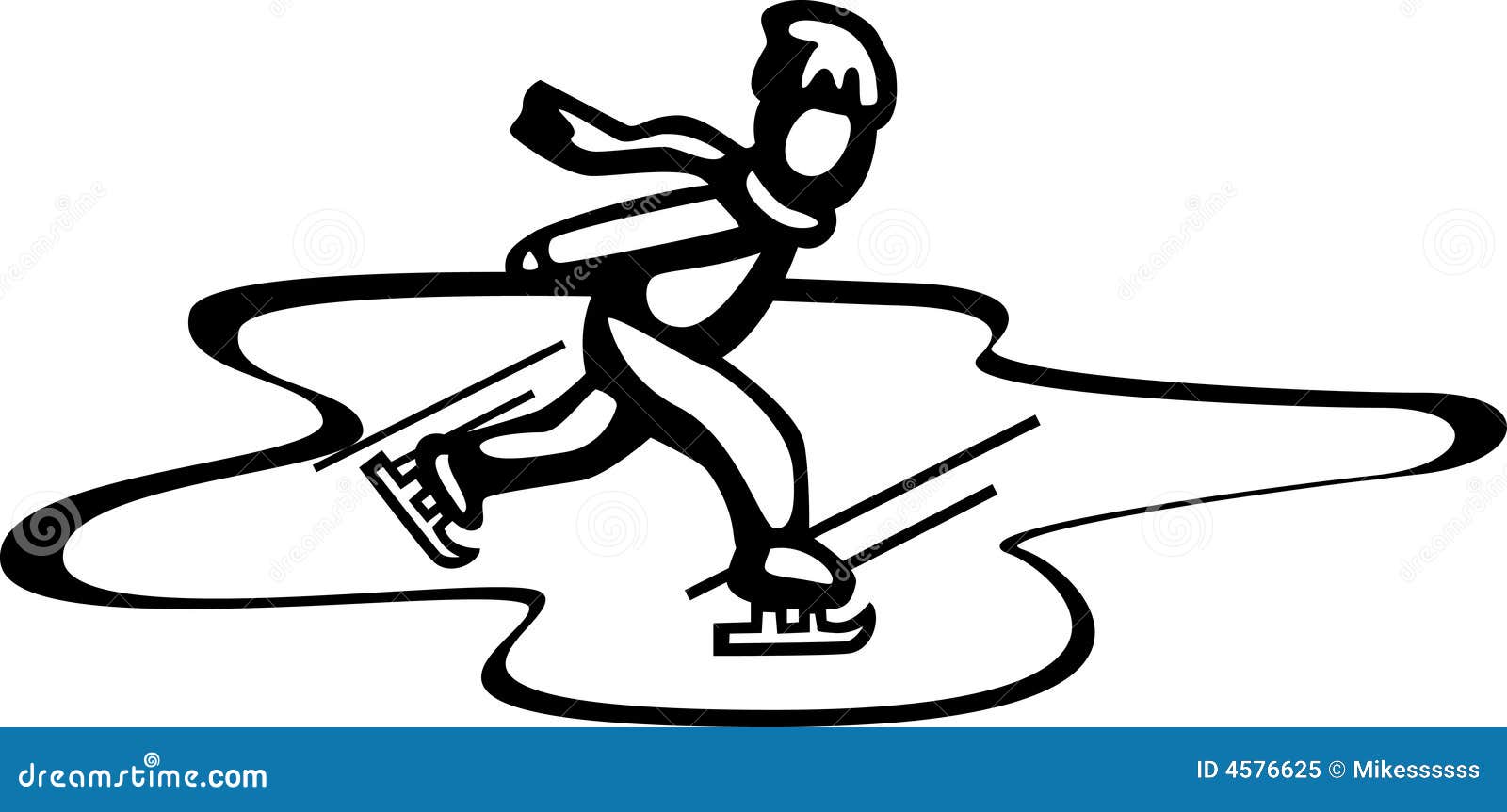 Ice Skating Vector Illustration Stock Vector - Illustration of clouds ...