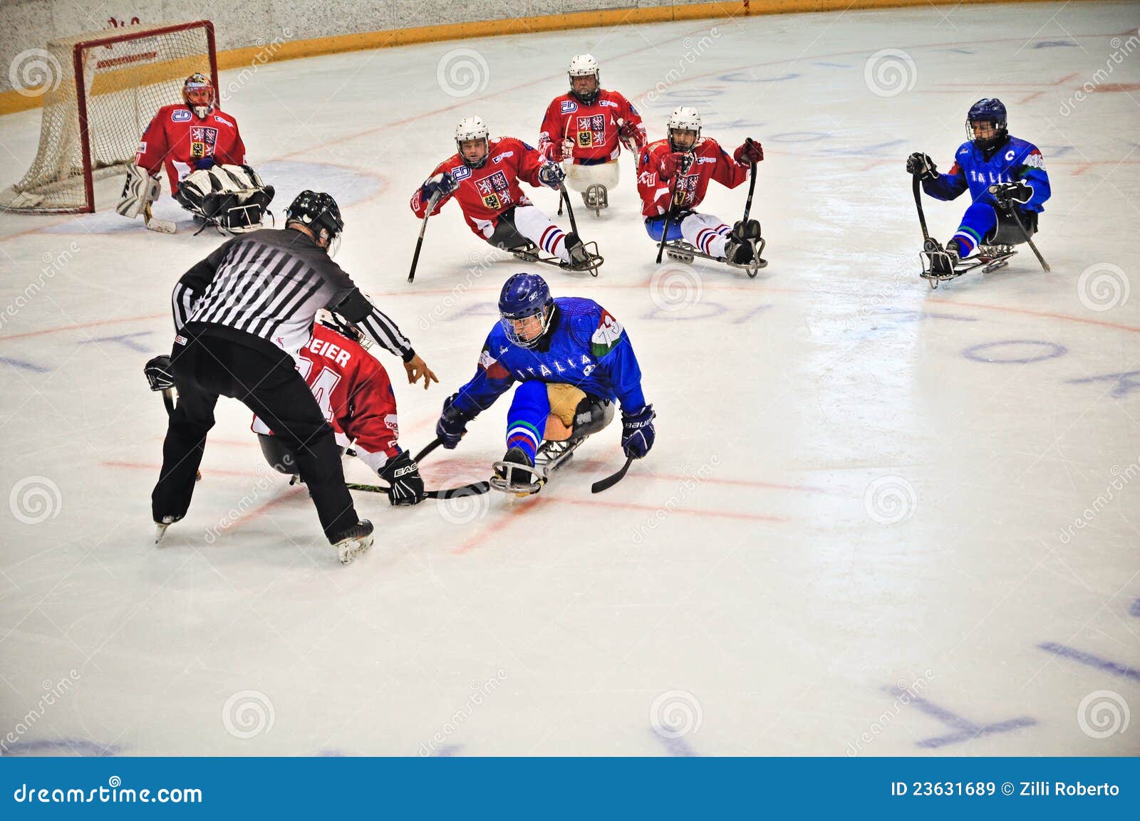 Ice Sledge Hockey editorial stock image. Image of stick - 23631689