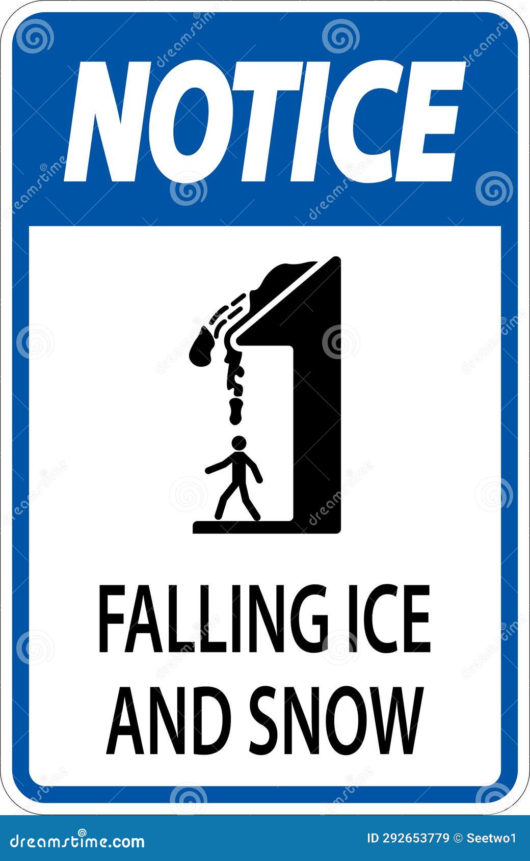Ice and Snow Warning Sign Caution - Falling Ice and Snow Sign Stock ...