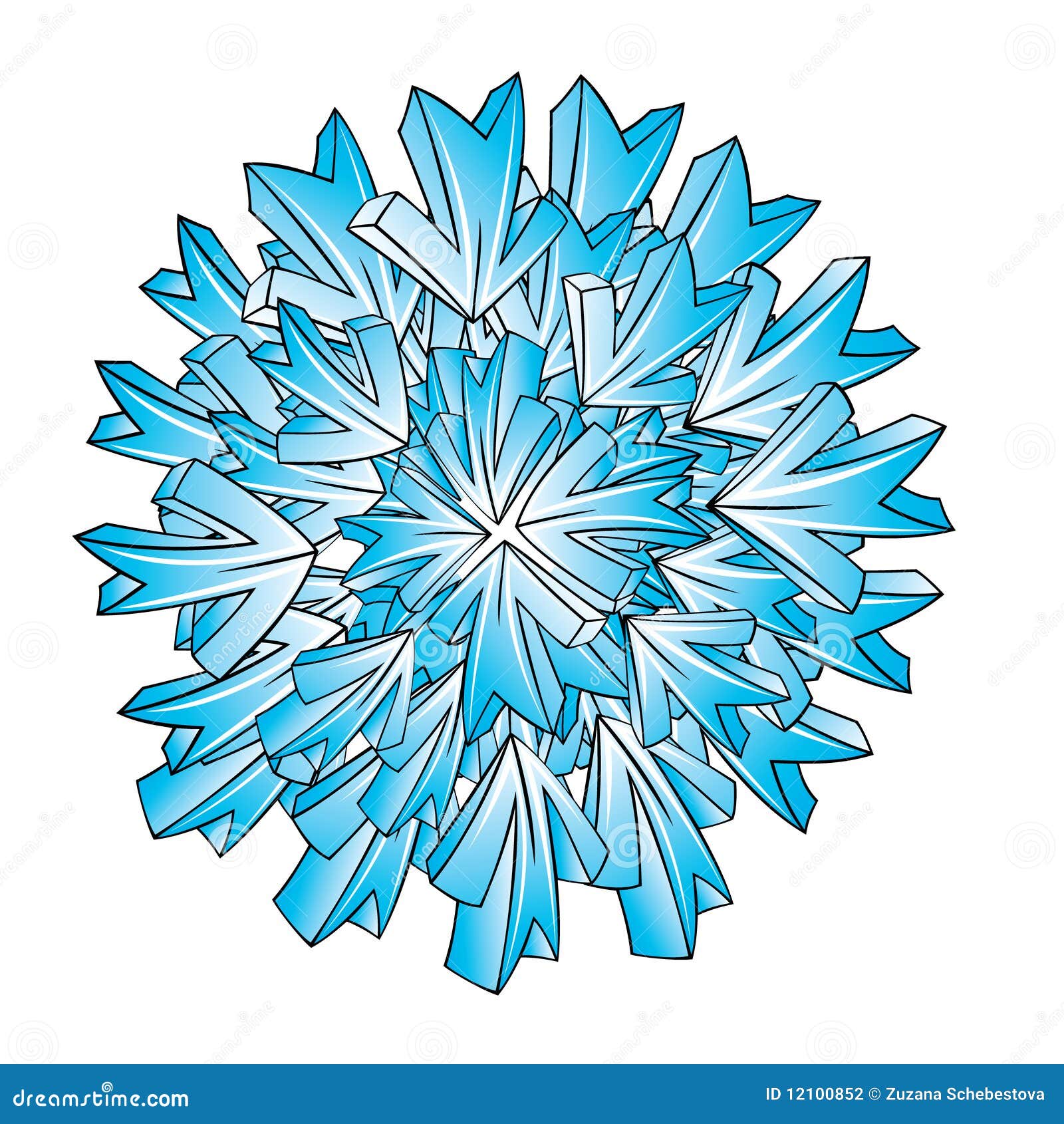 Ice Snowflake Vector Design Stock Illustration - Illustration of shape ...