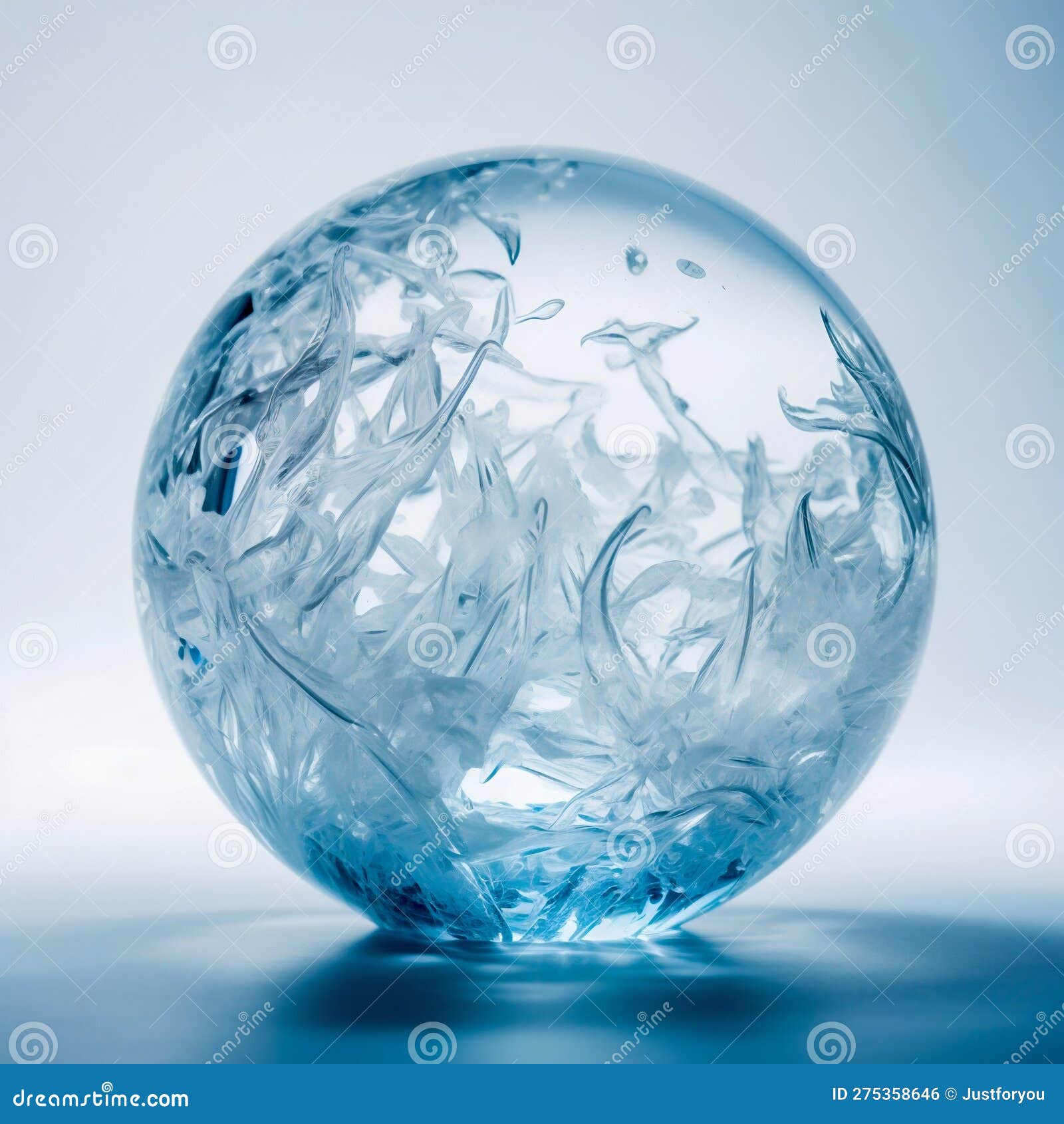 Ice Sphere on White Background. Generative Ai Stock Illustration ...
