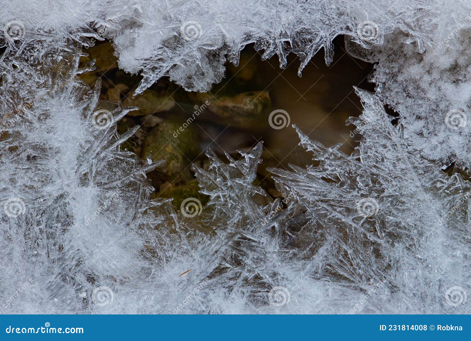 Ice Spike Crystal Structure Over Rocks Stock Photo - Image of white ...