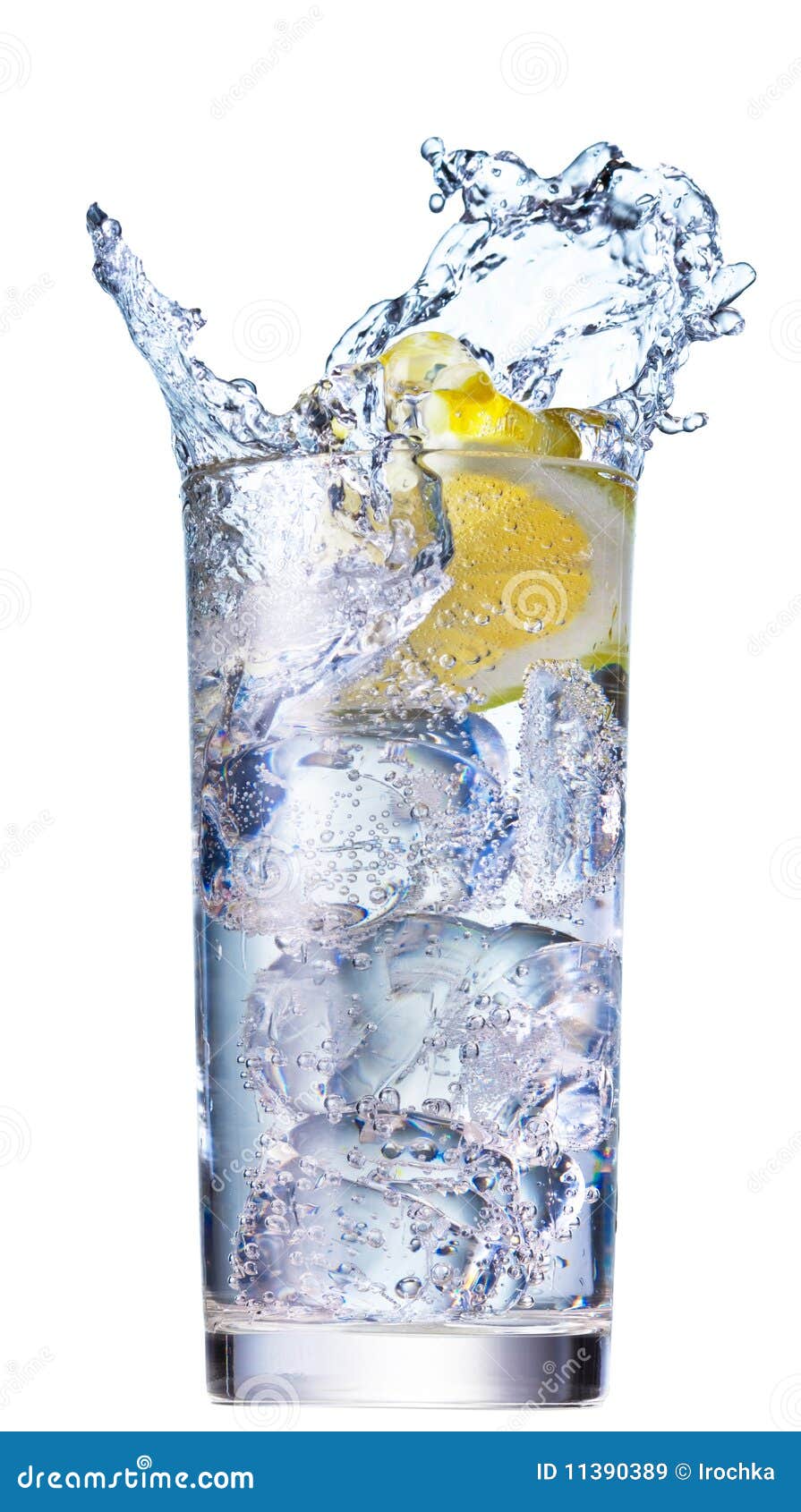 Ice Splashing in Cup of Water Stock Image - Image of poured, color ...