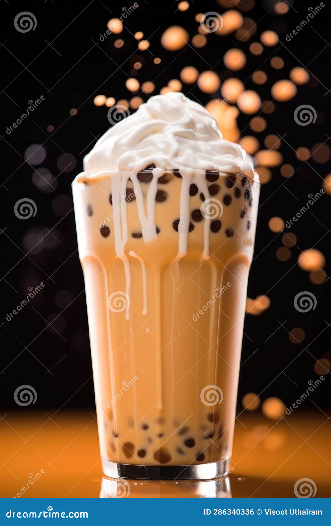Ice splashing of milk tea stock illustration. Illustration of liquid ...