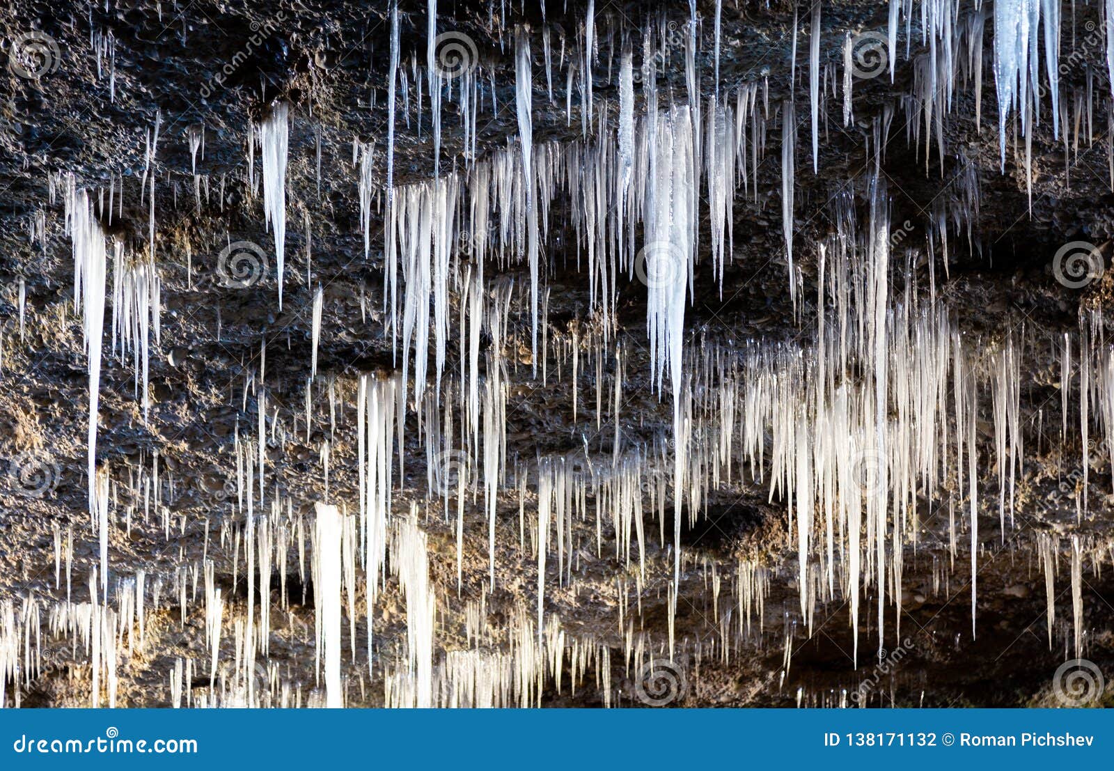 Ice Stalactites in the Cave Stock Photo - Image of aggressive ...