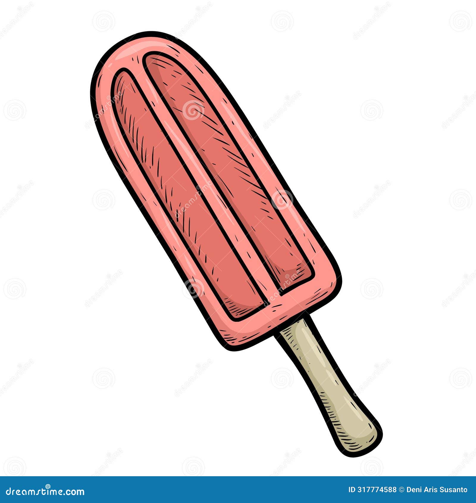 Ice Stick Cartoon Isolated on White Stock Illustration - Illustration ...