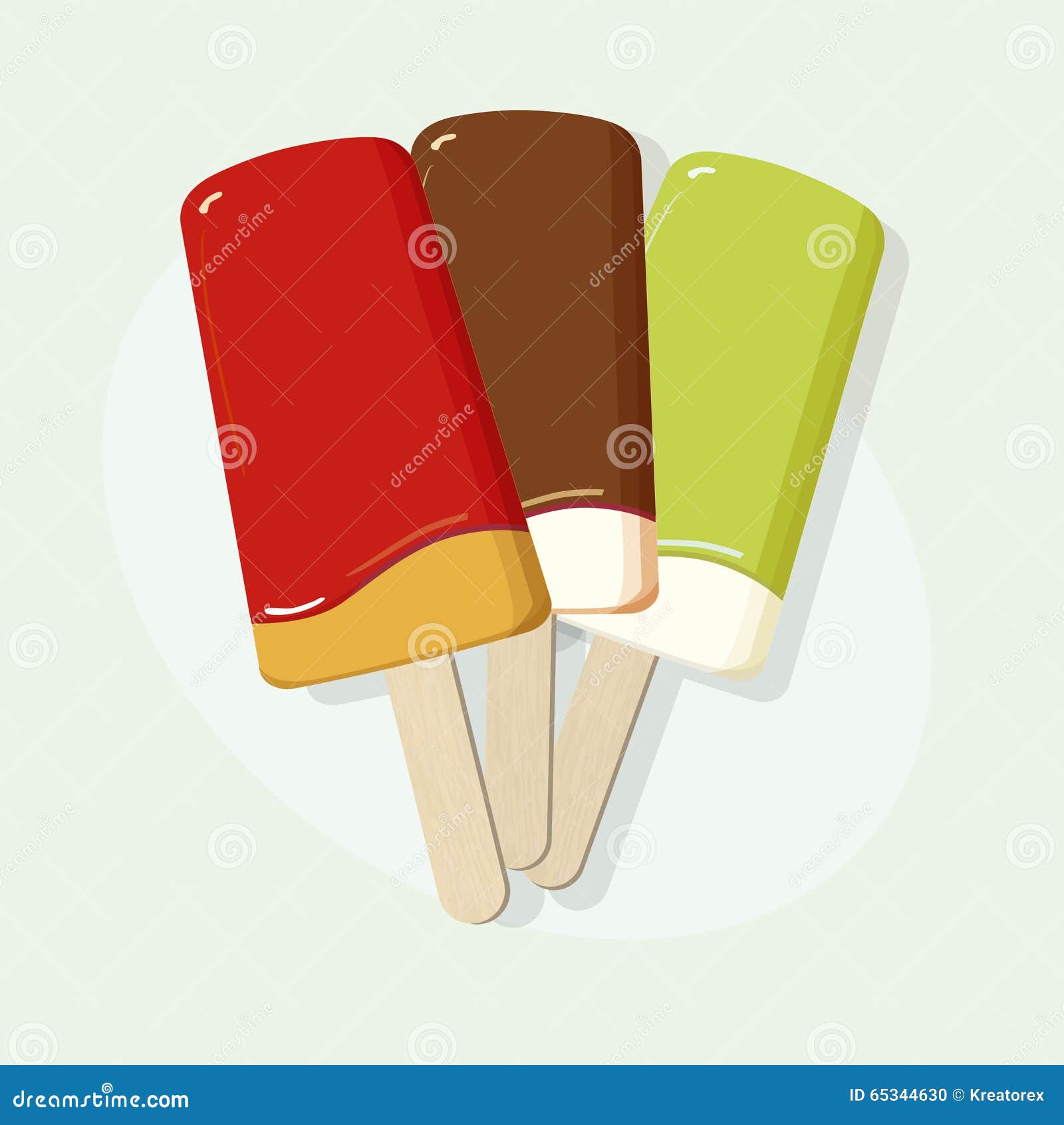 Ice on a stick stock vector. Illustration of desert, isolated - 65344630