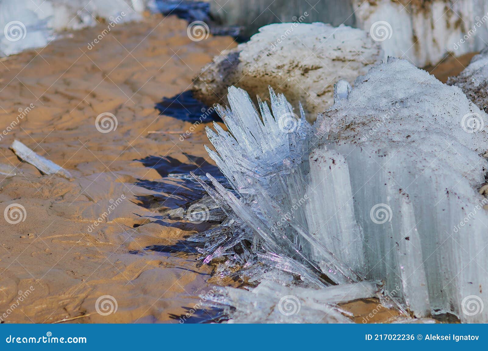 Ice Structure of River Hummocks in Spring. Stock Photo - Image of ...