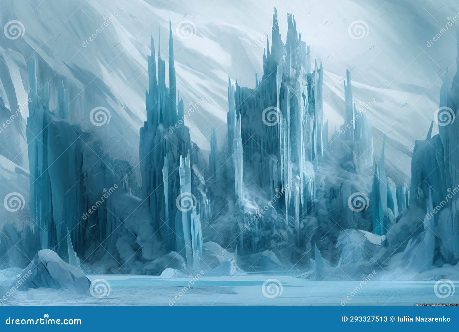 An Ice Structure with Sharp Spikes at the Top. AI Generated Stock ...