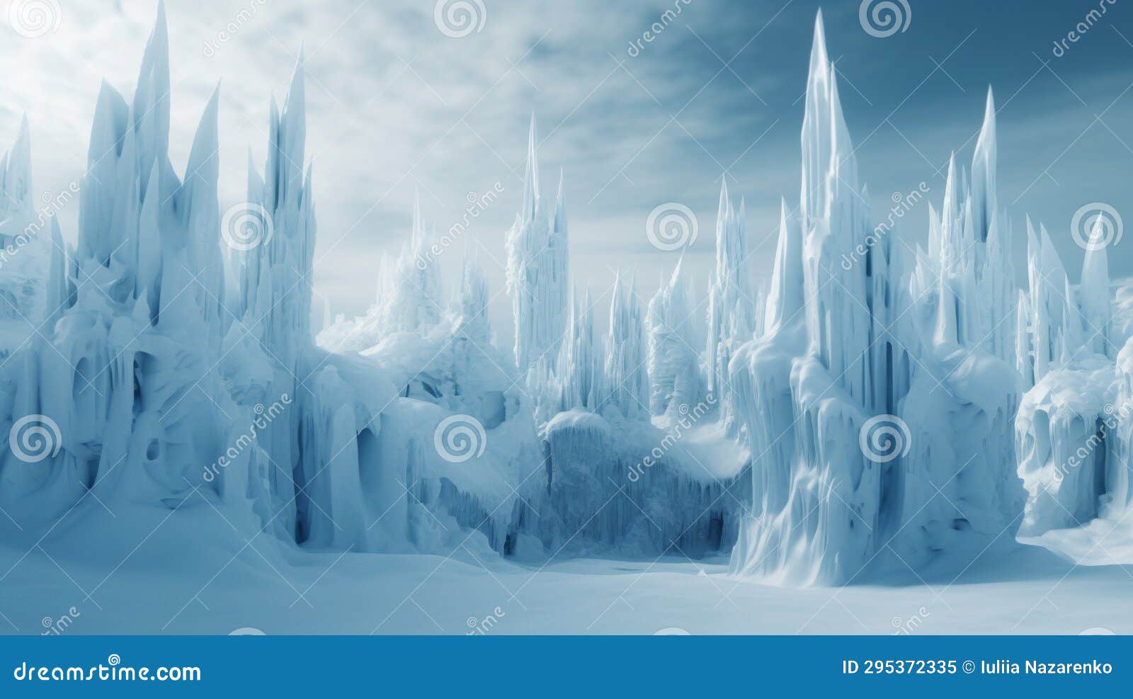 An Ice Structure with Sharp Spikes at the Top. AI Generated Stock ...