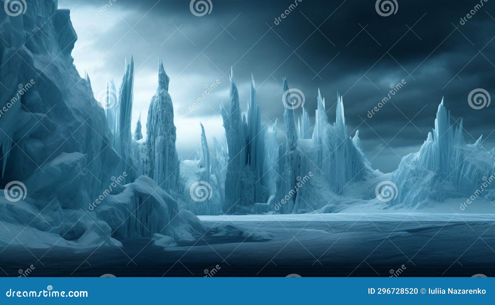 An Ice Structure with Sharp Spikes at the Top. AI Generated Stock Photo ...