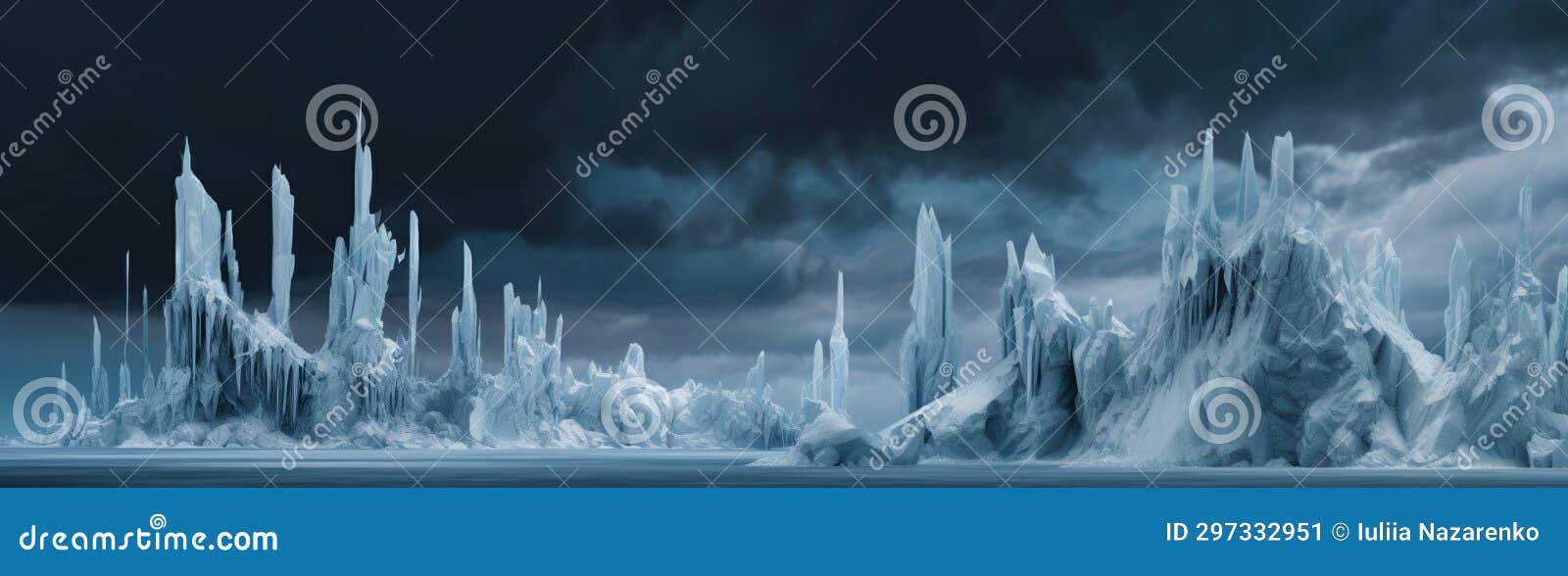 An Ice Structure with Sharp Spikes at the Top. AI Generated Stock Image ...