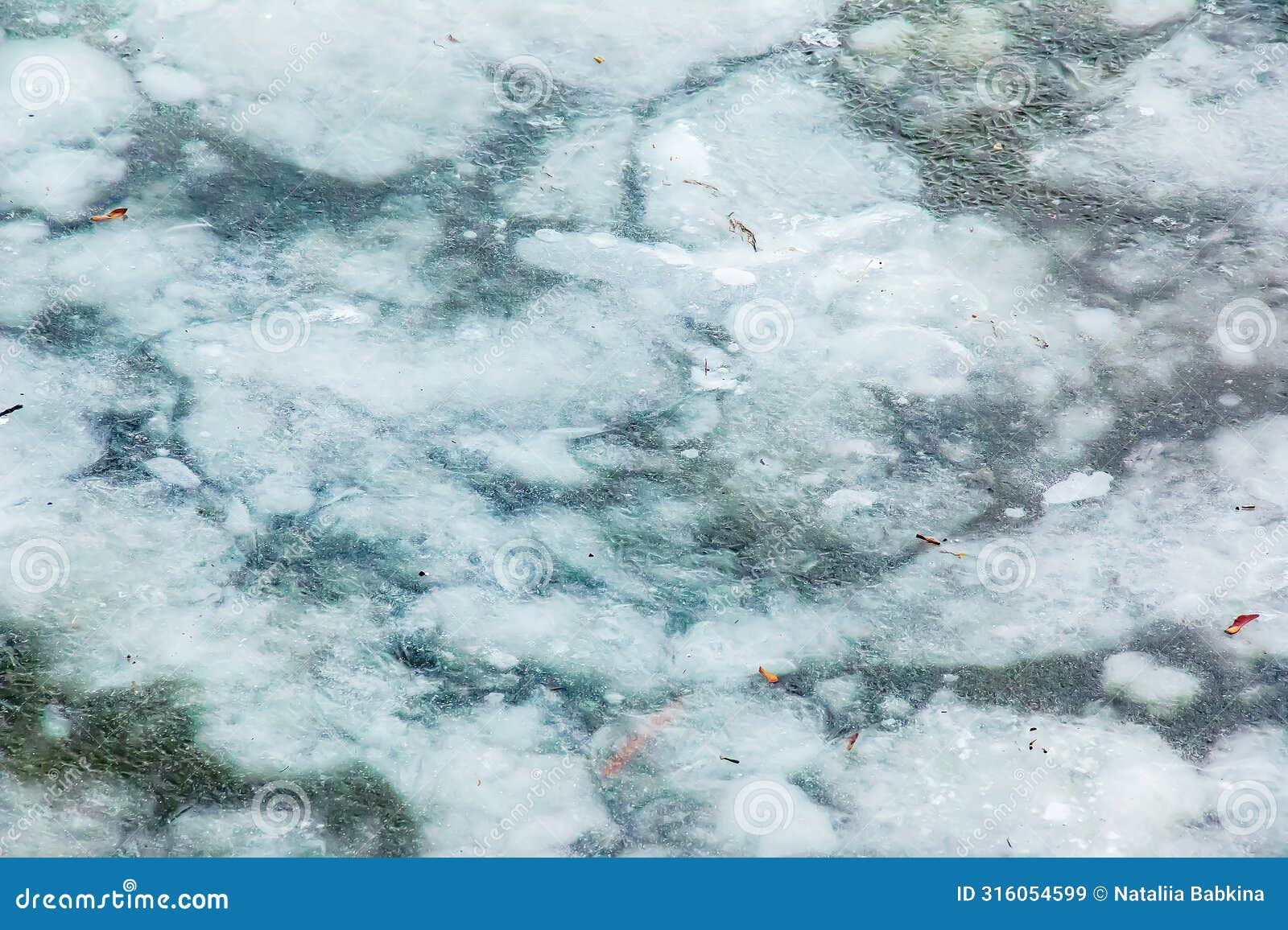 Ice Surface of the River. Texture of Ice Shards and Water Stock Image ...