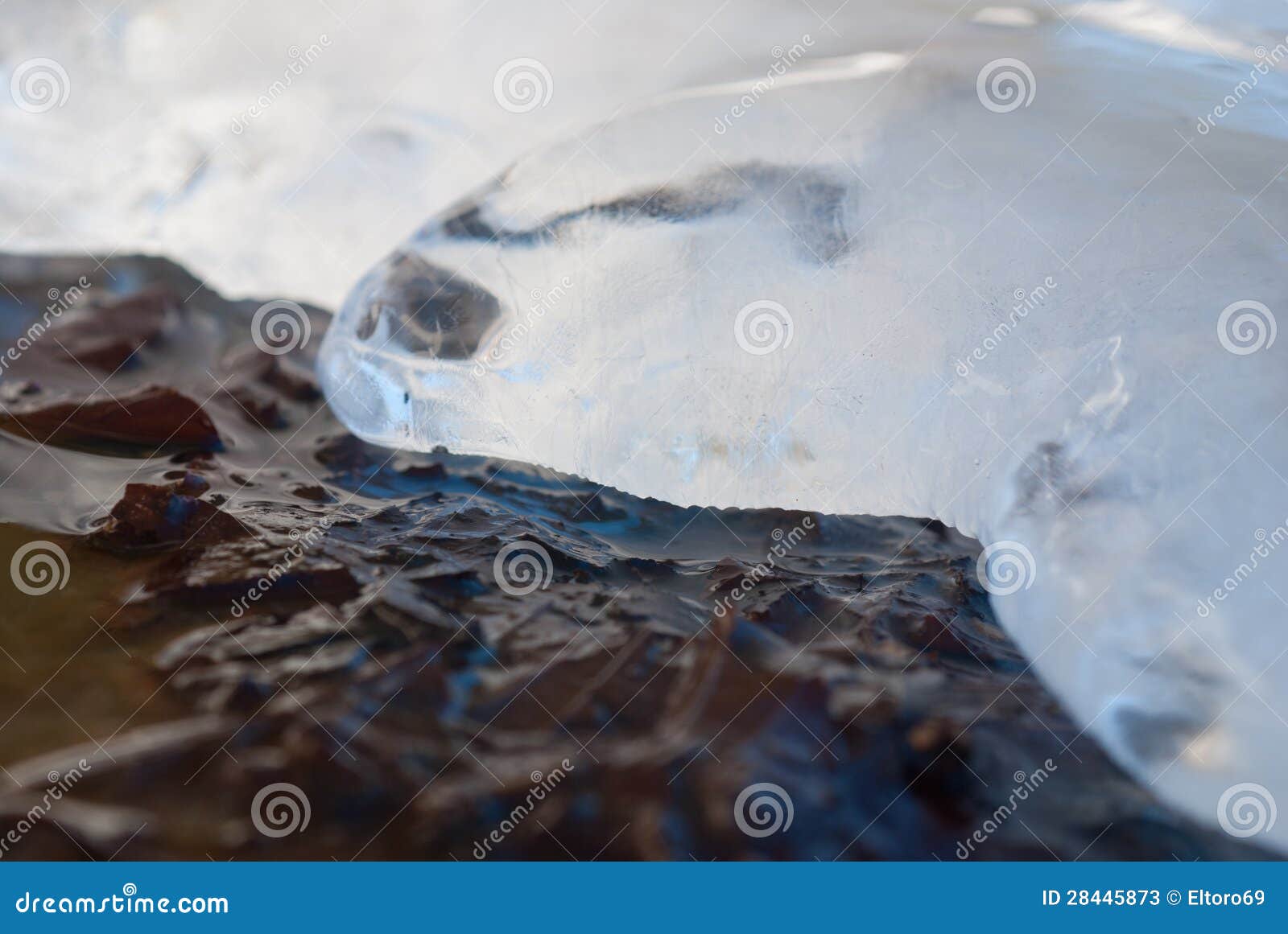 Ice on the Surface of the Water Stock Image - Image of season ...